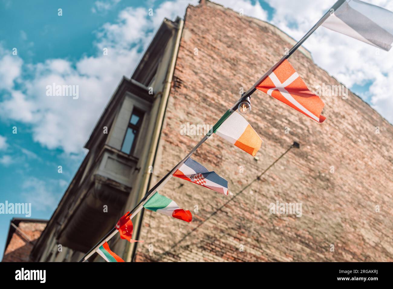 Flags hanging ceiling hi-res stock photography and images - Alamy