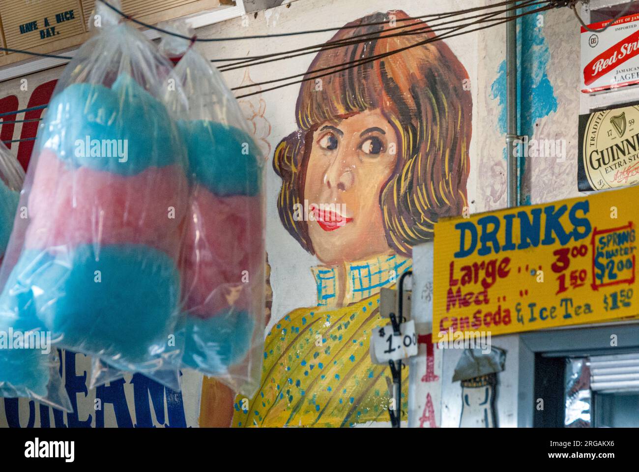 Mural inside a concession stand at Coney Island Stock Photo - Alamy