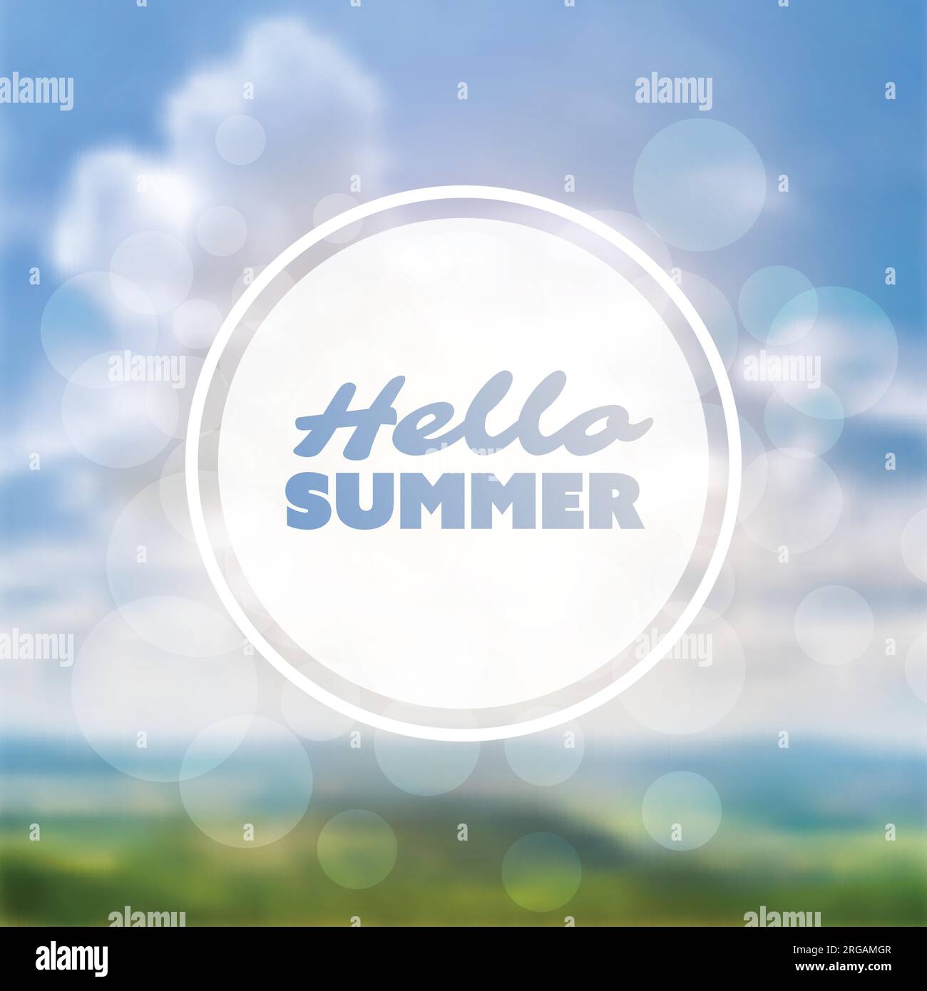 Inspirational Sentence for Season's Start - "Hello Summer" Label on ...