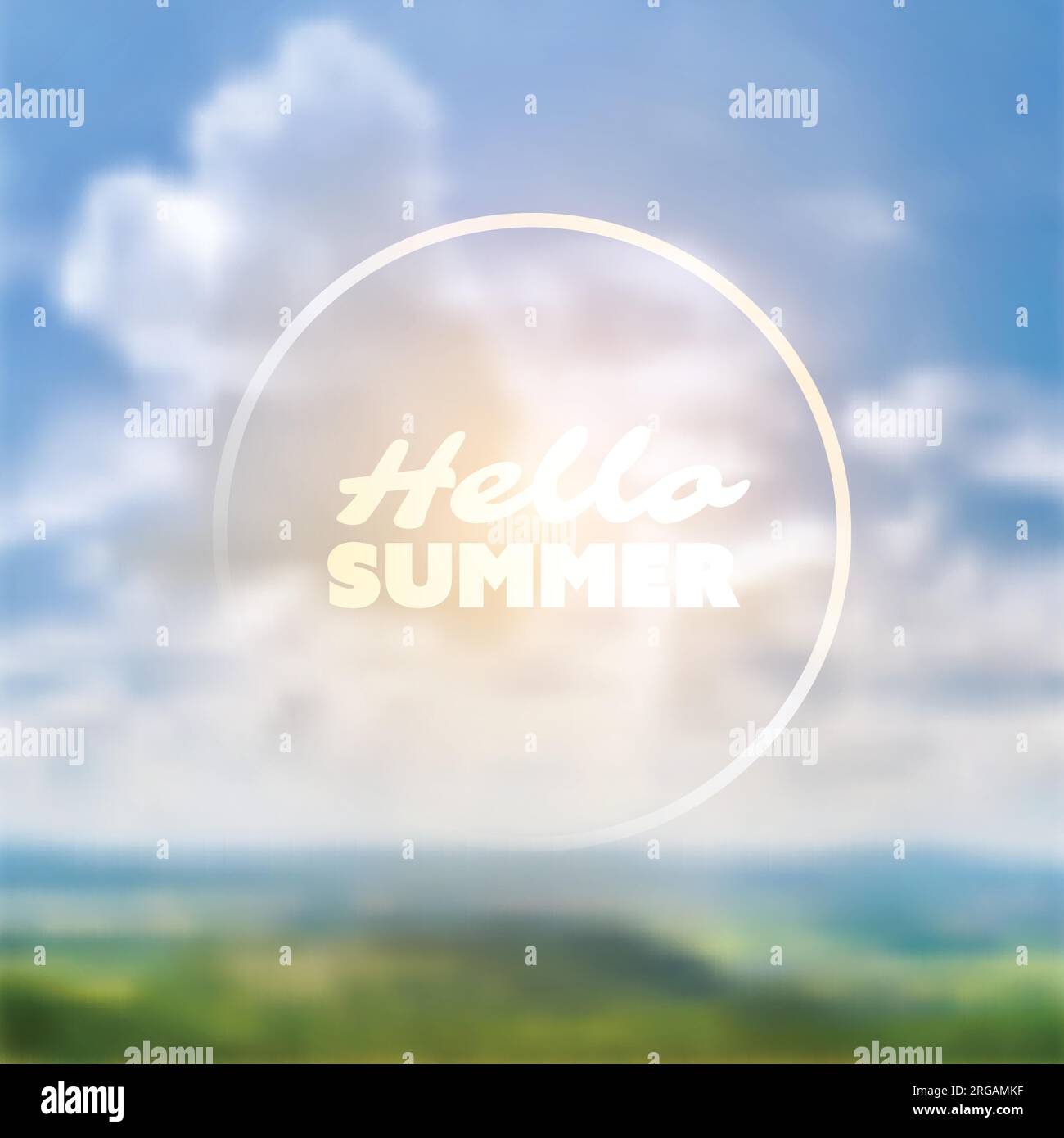 Inspirational Sentence for Season's Start - Hello Summer Label on ...