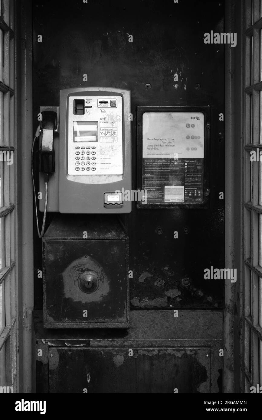 Black london telephone box Black and White Stock Photos & Images - Alamy
