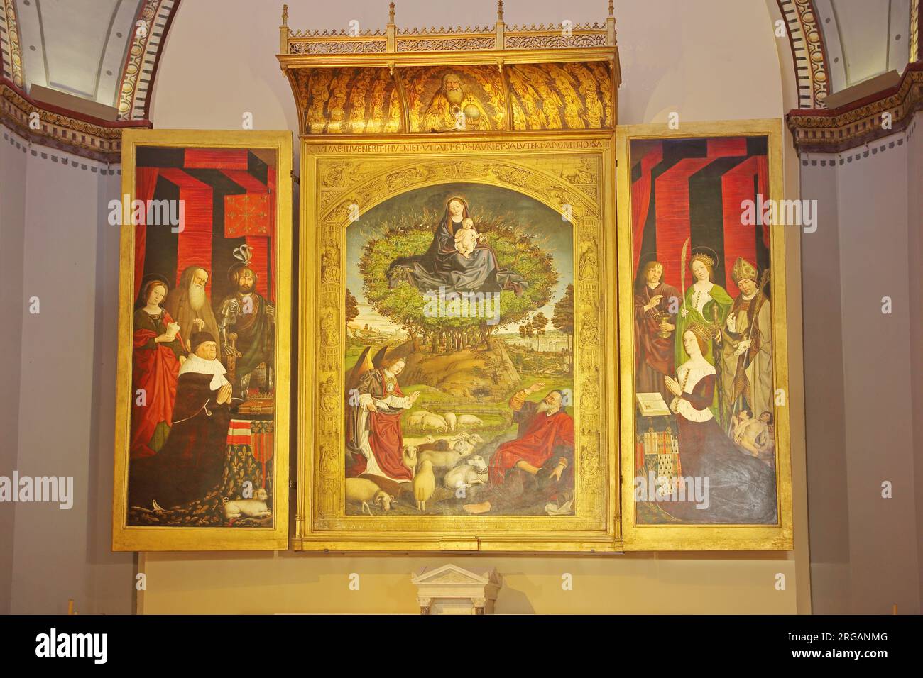 High altar with painting The Burning Bush by painter Nicolas Froment in ...