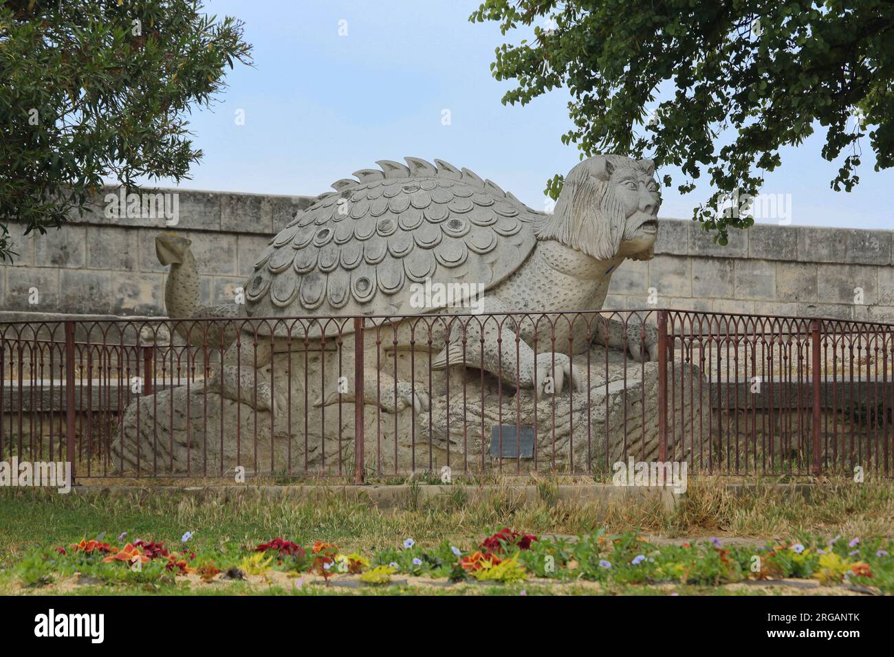 Sculpture La Tarasque by Pascal Demaumont 2005, Turtle with Face of ...
