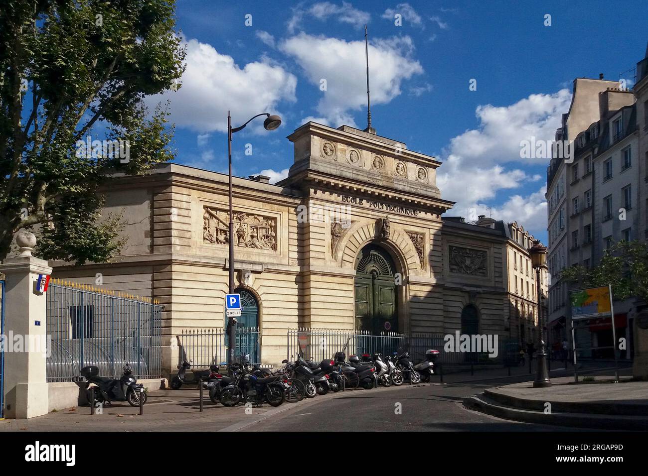 Paris, France - August 14 2017: Historical entrance of the École Polytechnique at the junction ...
