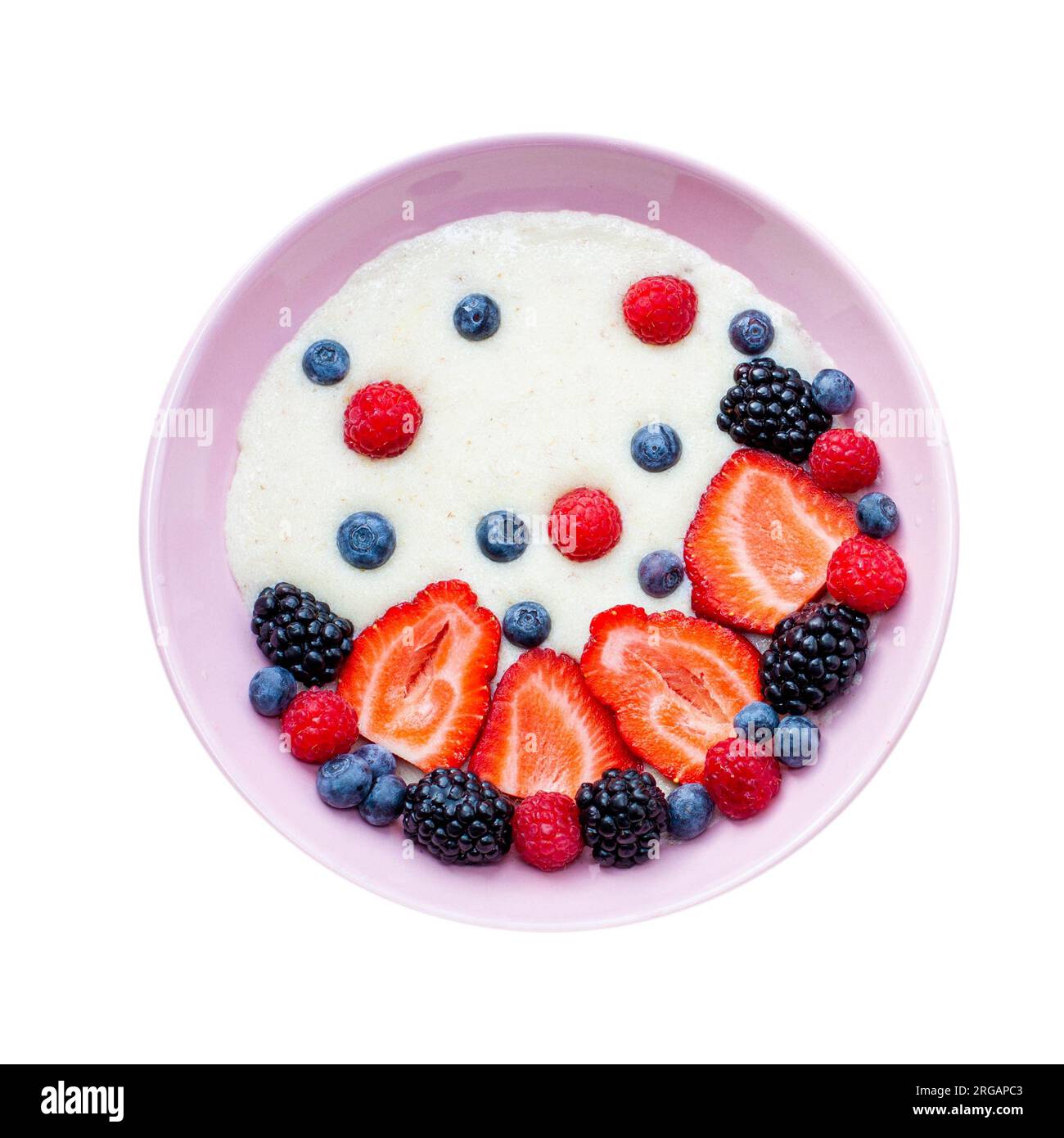 Greek yogurt bowl with fresh berries, strawberry, raspberry, blueberry ...