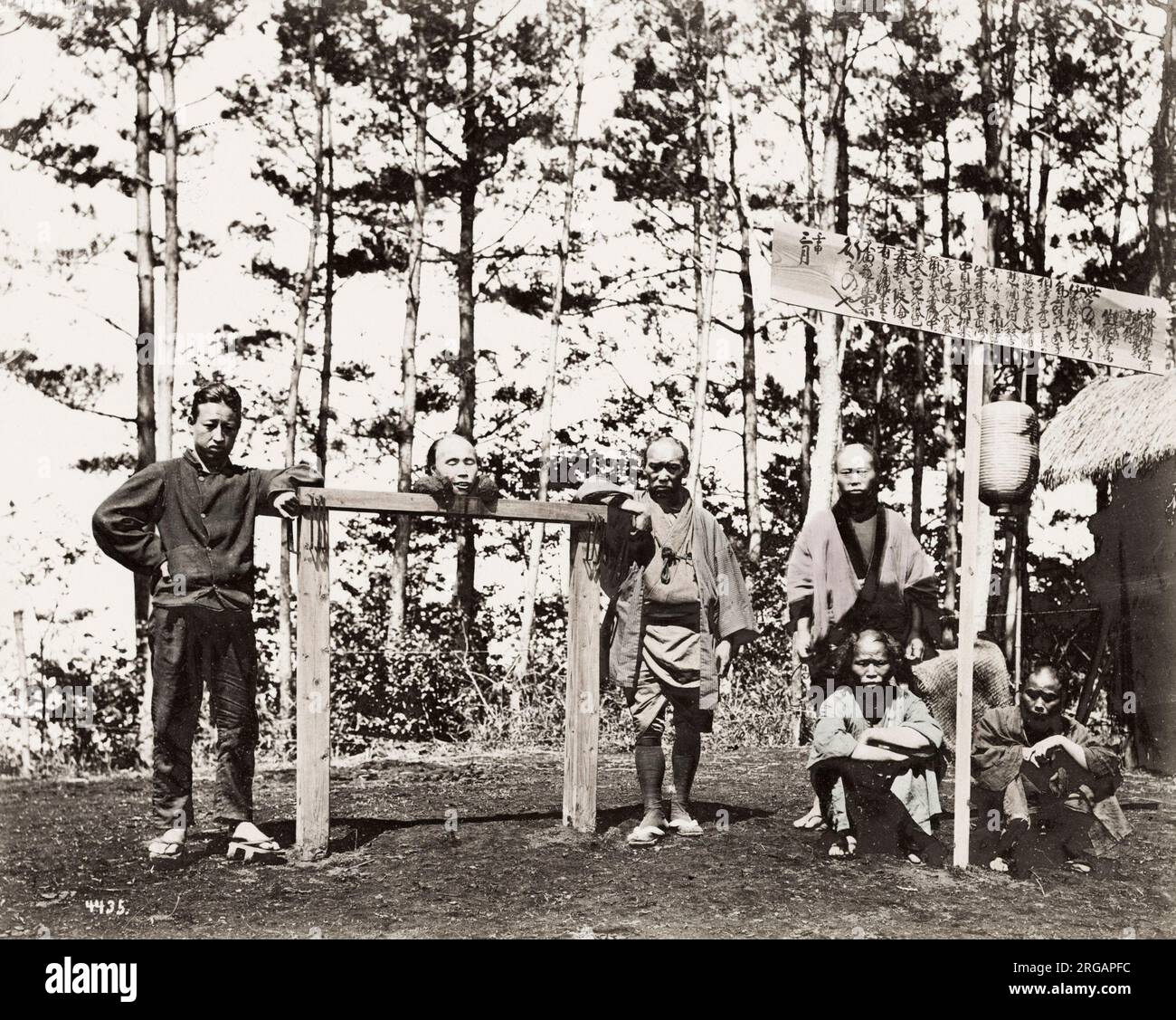 Vintage 19th century photograph: execution of Japanese convict ...
