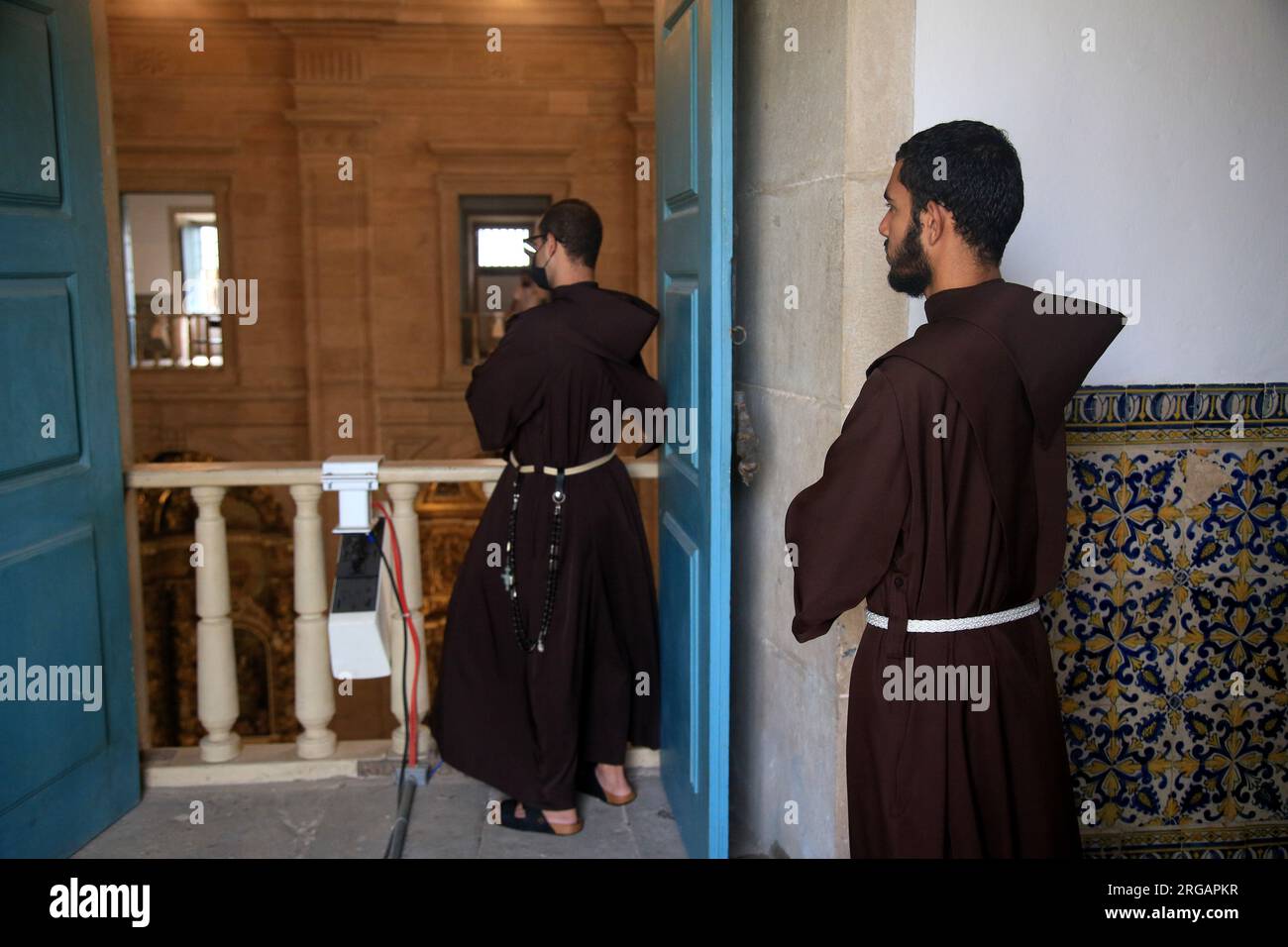 salvador, bahia, brazil - march 24, 2022: Franciscan monk seen during a ...