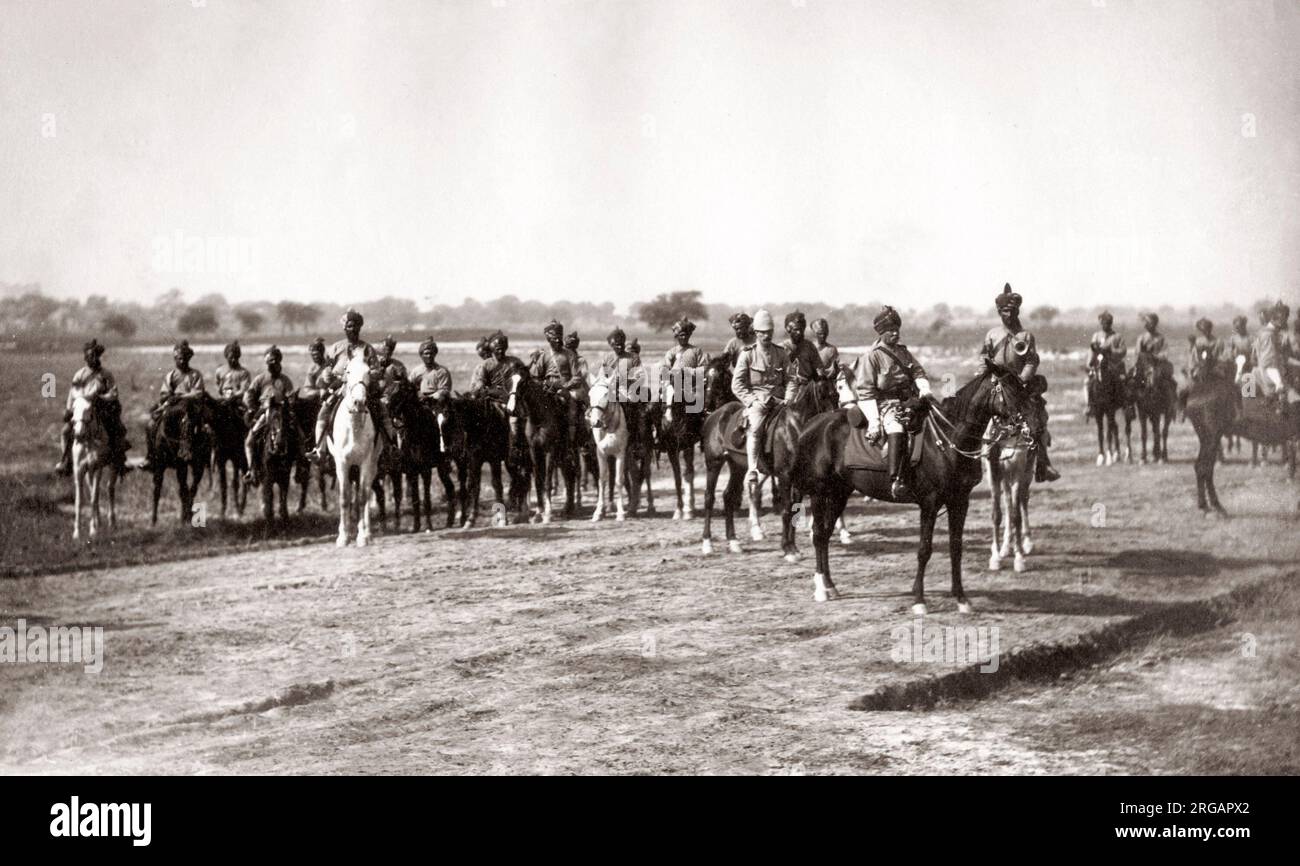 Native cavalry and their horses, Indian army, c.1880's Stock Photo - Alamy