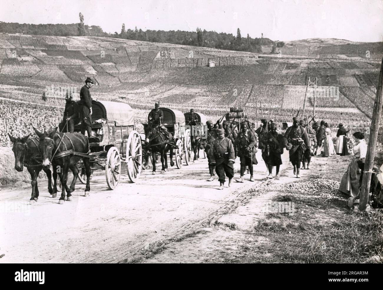Vintage World War One photograph - WWI: troops from Senegal, marching ...