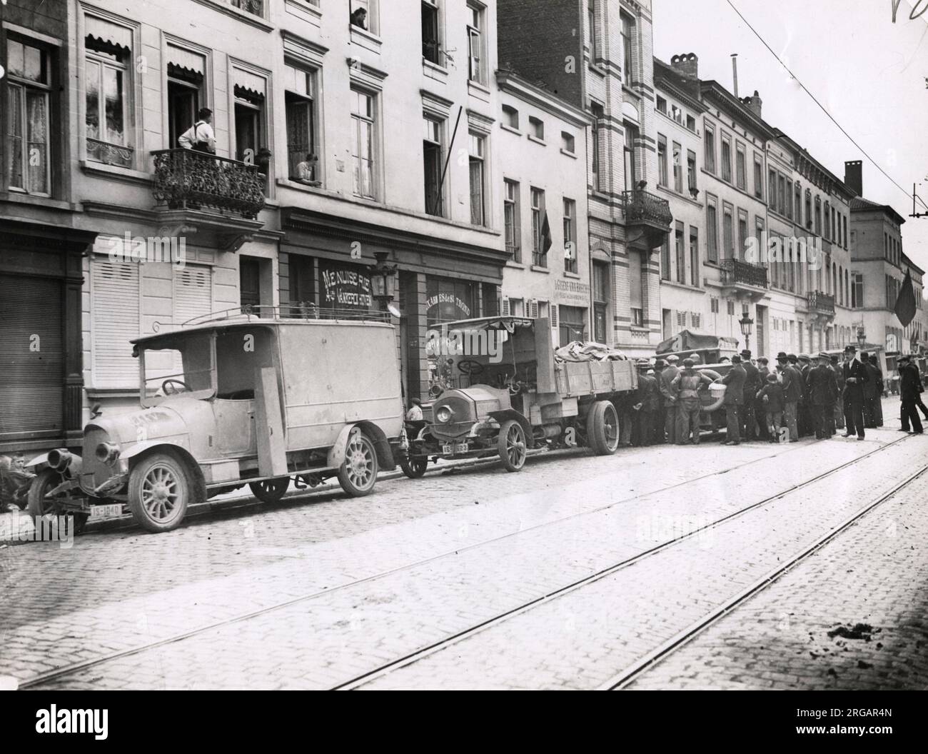 Vintage World War One photograph - WWI: German motor vehicles in ...