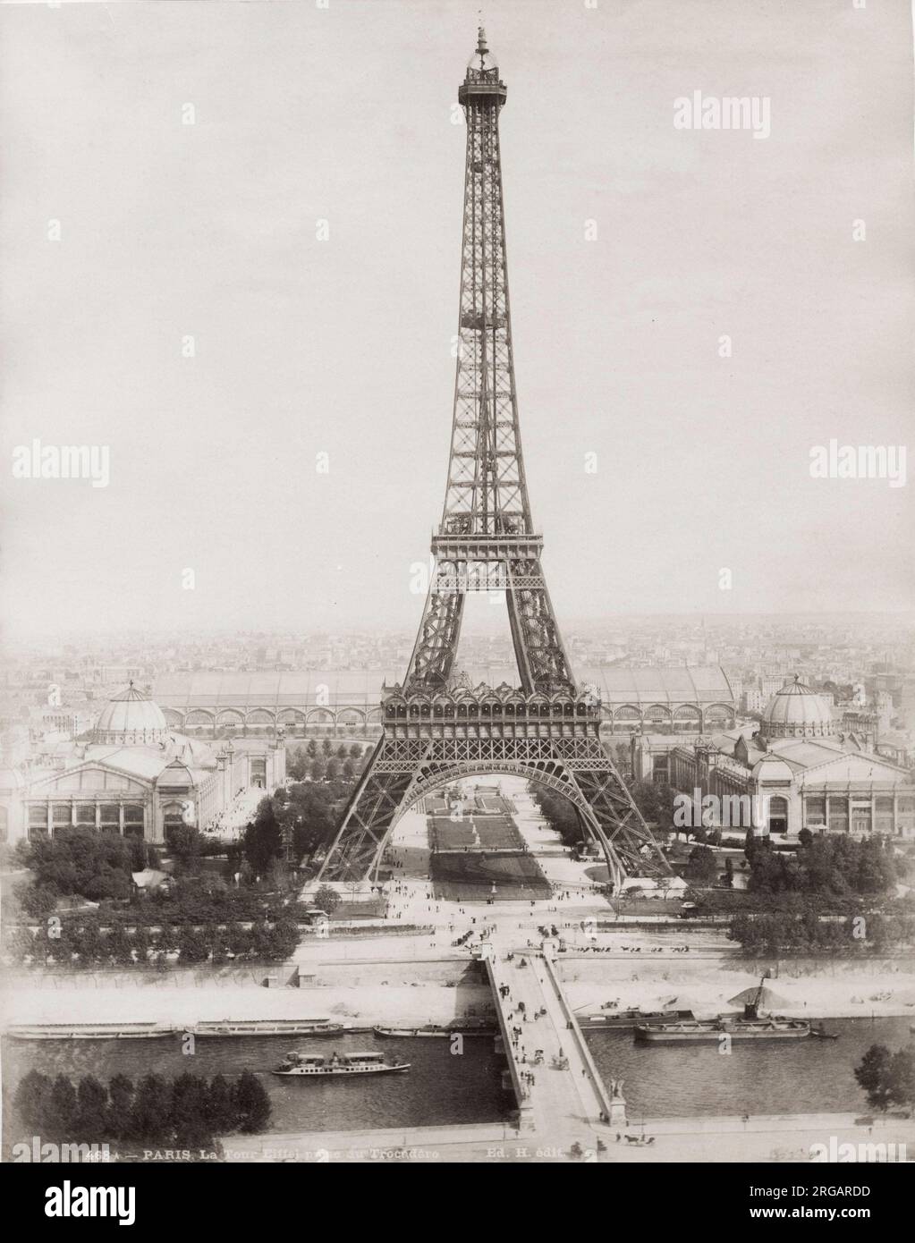 Vintage 19th century photograph: The Eiffel Tower, Paris, Fance, c.1890 ...