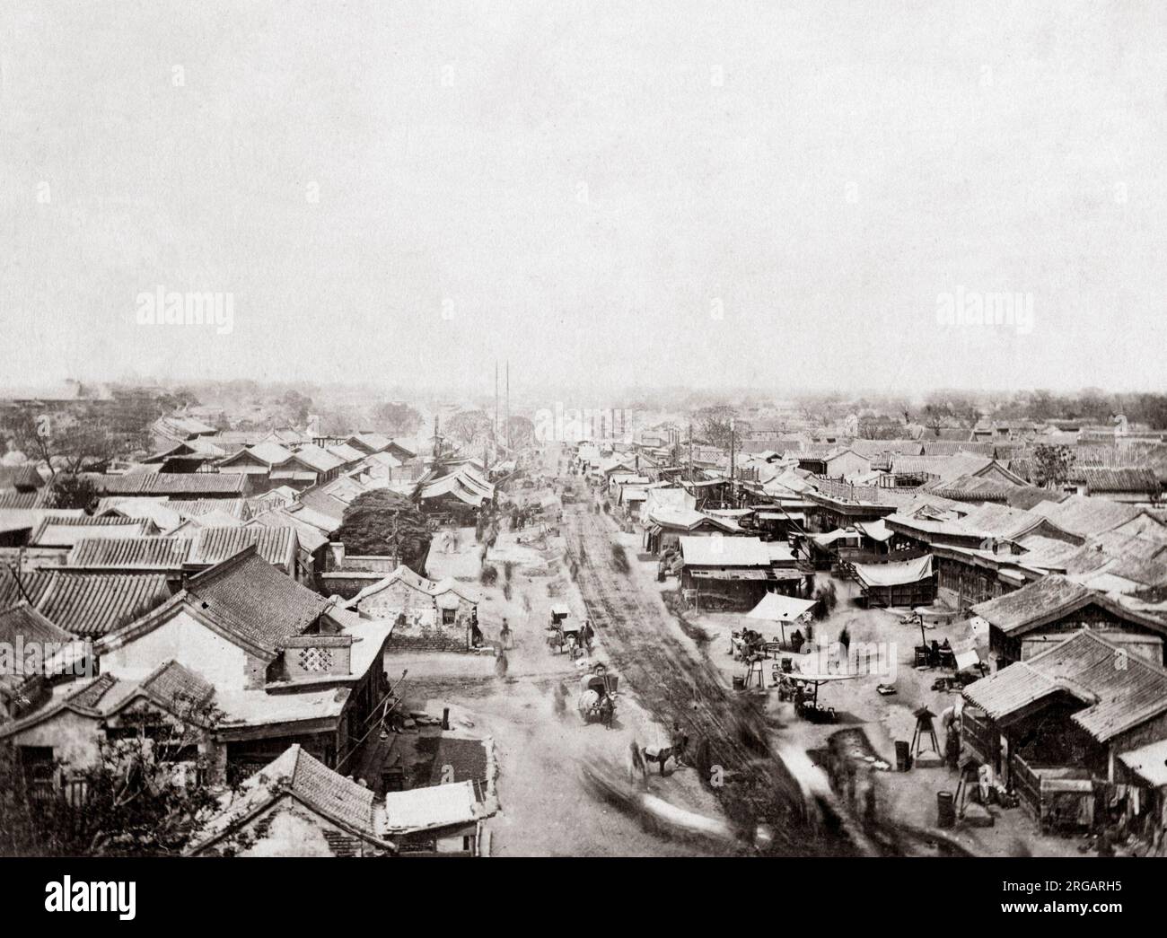 Street scene, Peking (Beijing), China, c.1870's Stock Photo - Alamy