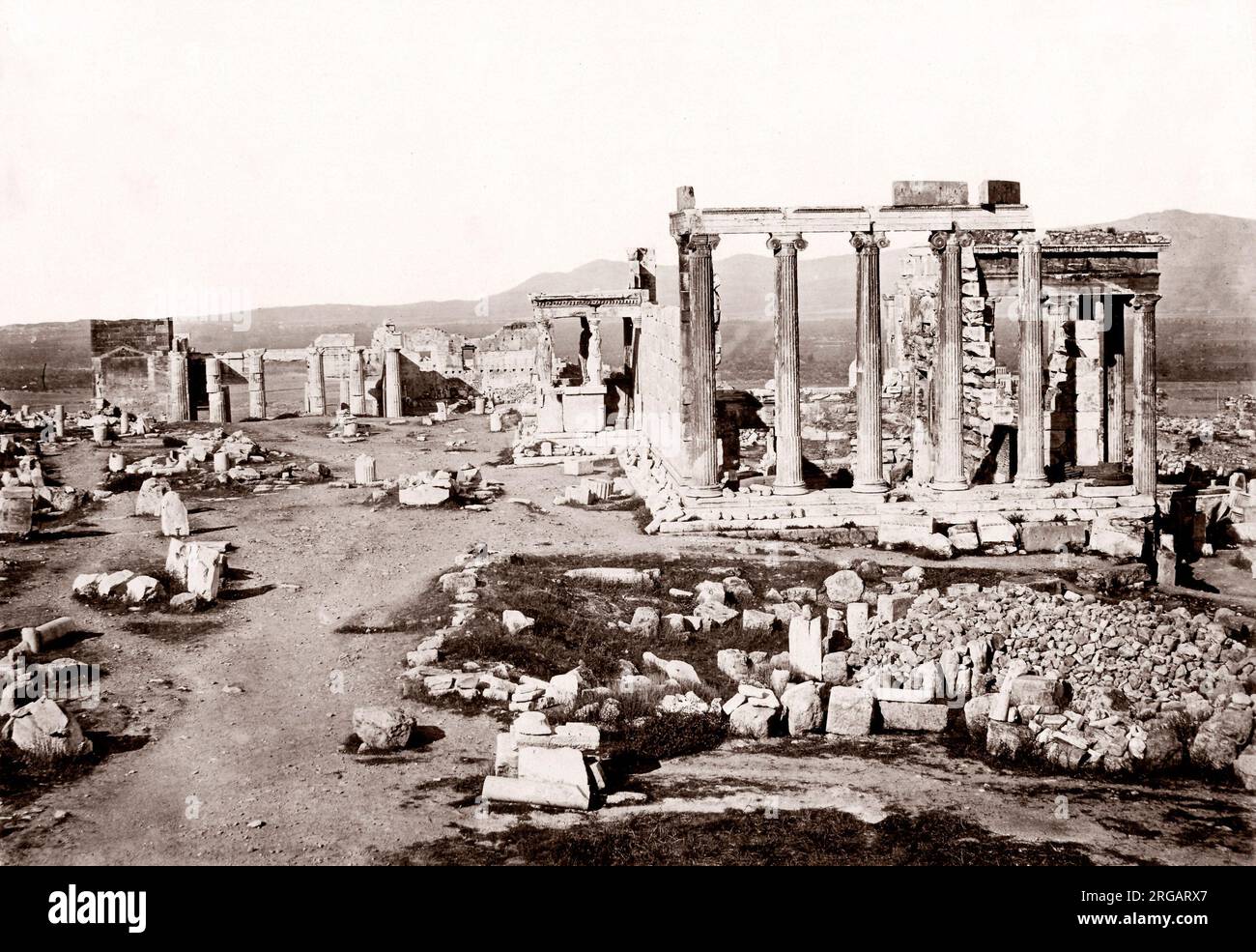 Columns and ruins, Acropolis, Athens,Greece, c.1880's Stock Photo - Alamy