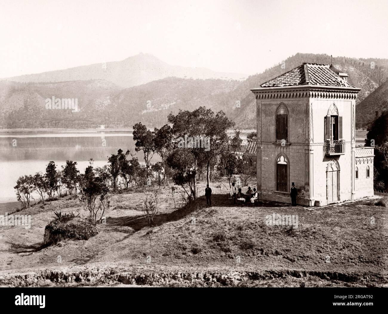 Lago di Agnano or Lake Agnano, Naples, Italy, drained 1870 Stock Photo ...