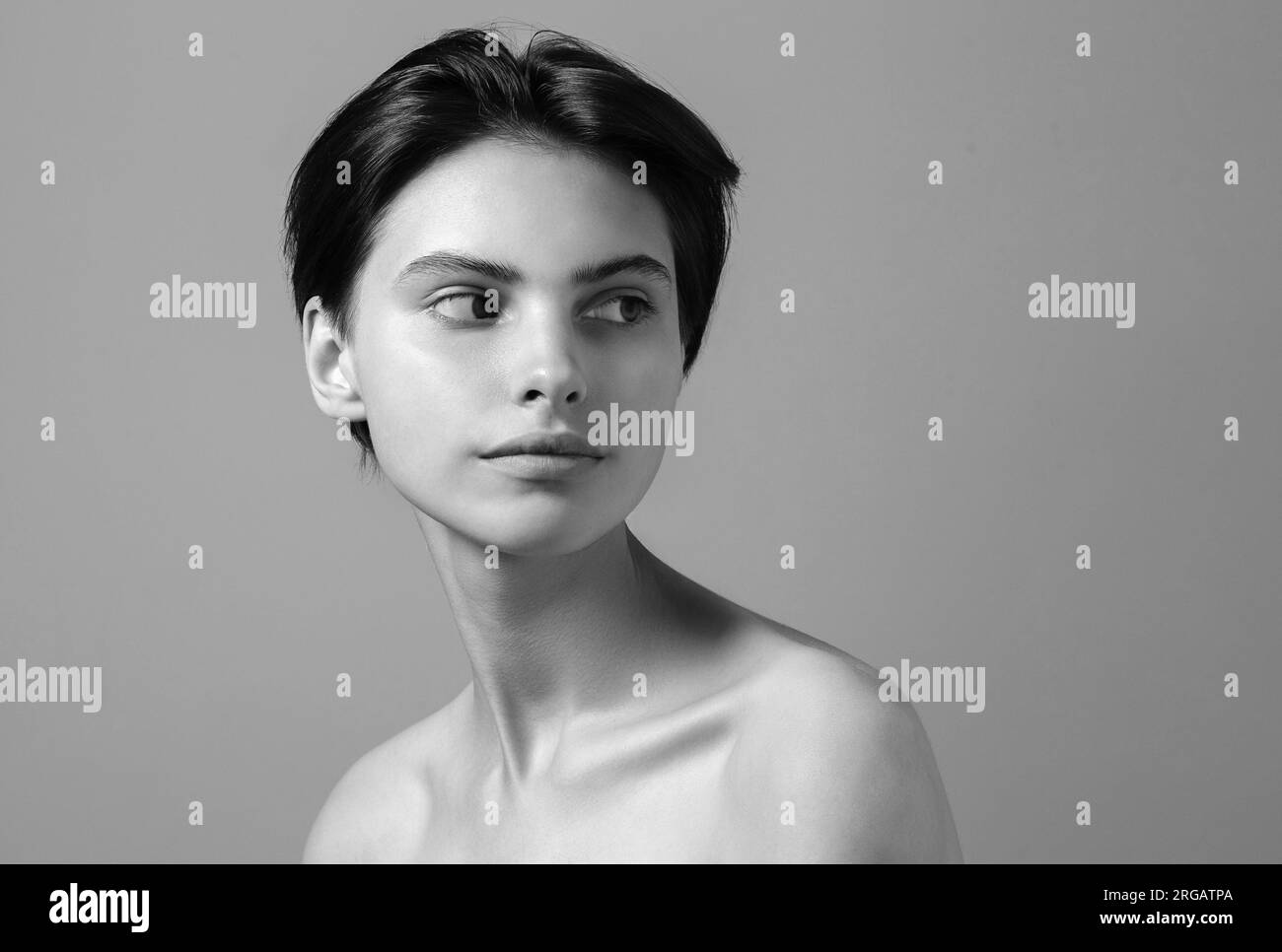 Beautiful without makeup Black and White Stock Photos & Images - Alamy