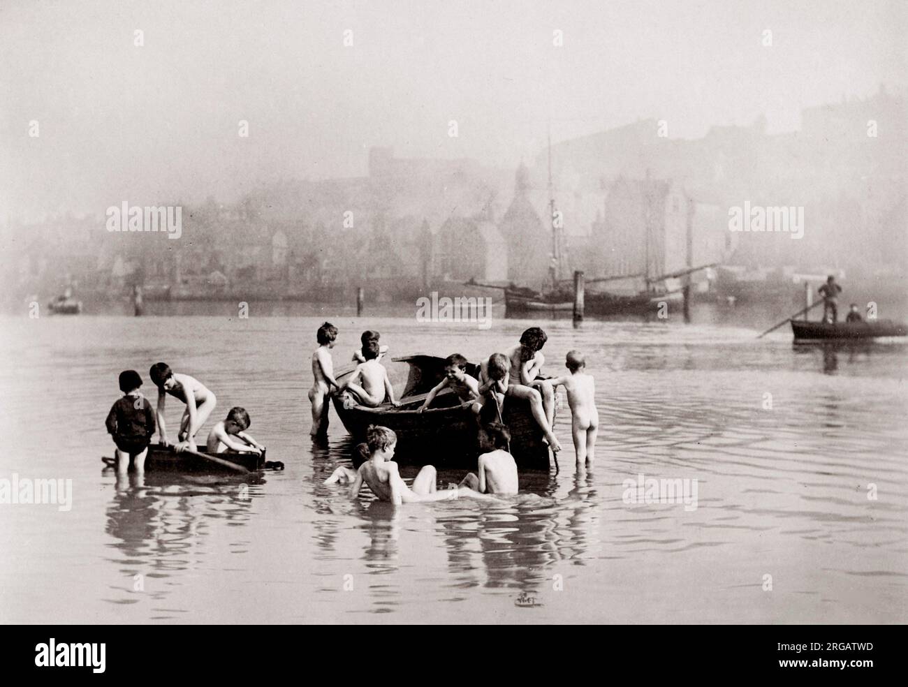 England North East - Whitby: 'The Water Rats' - boys playing in the ...