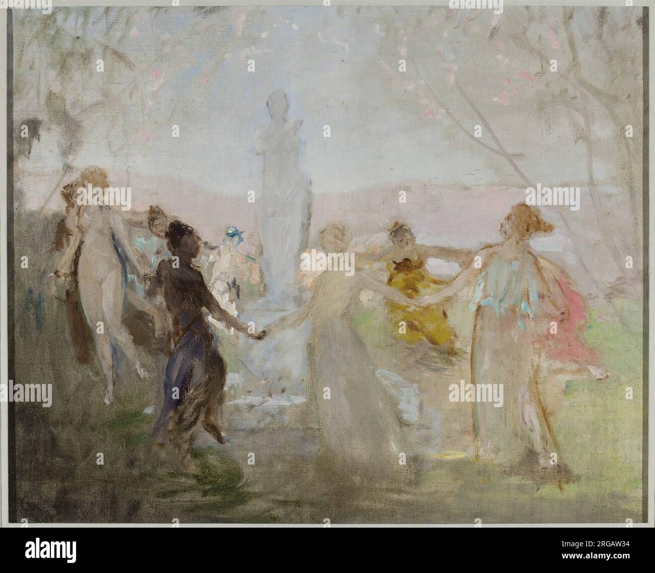 Sketch for the painting “Procession around the Venus de Milo statue ...