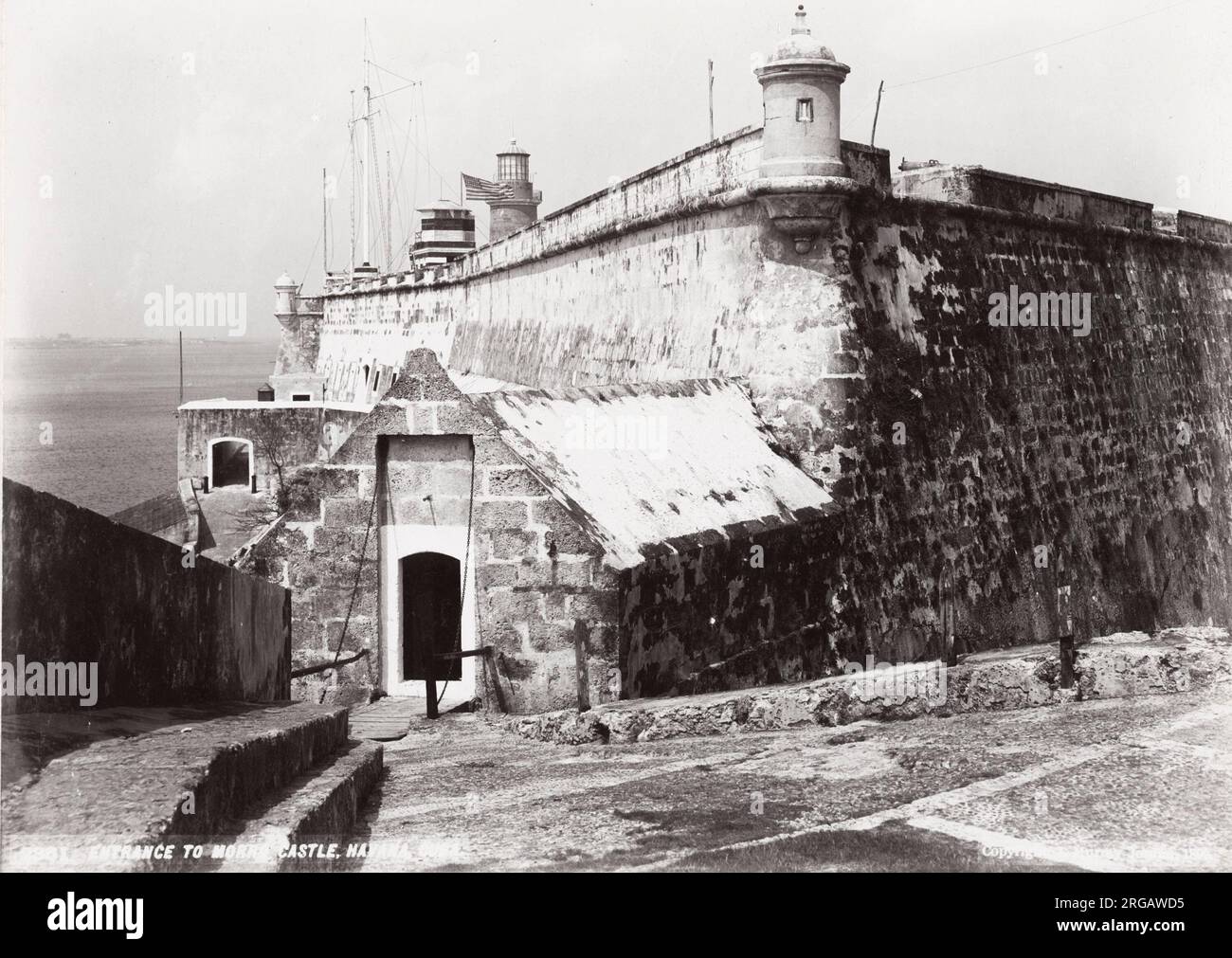 c.1900 photograph - Cuba: entrance Morro Castle, Havana Stock Photo - Alamy