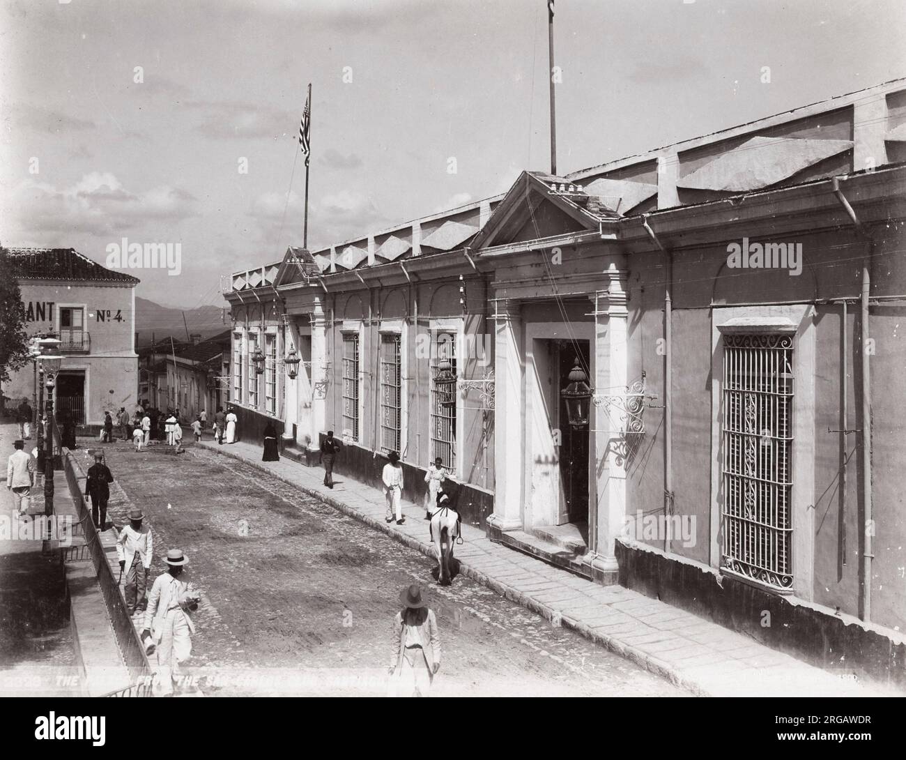 c.1900 photograph - Cuba: the Palace, street in Santiago Stock Photo ...