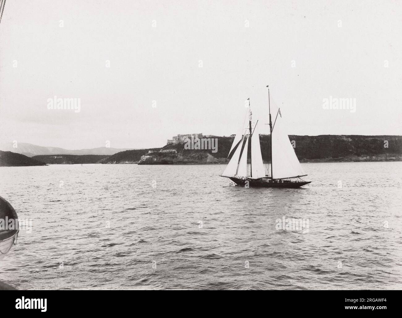 c.1900 photograph - Cuba: sailing boat, harbour of Santiago Stock Photo ...