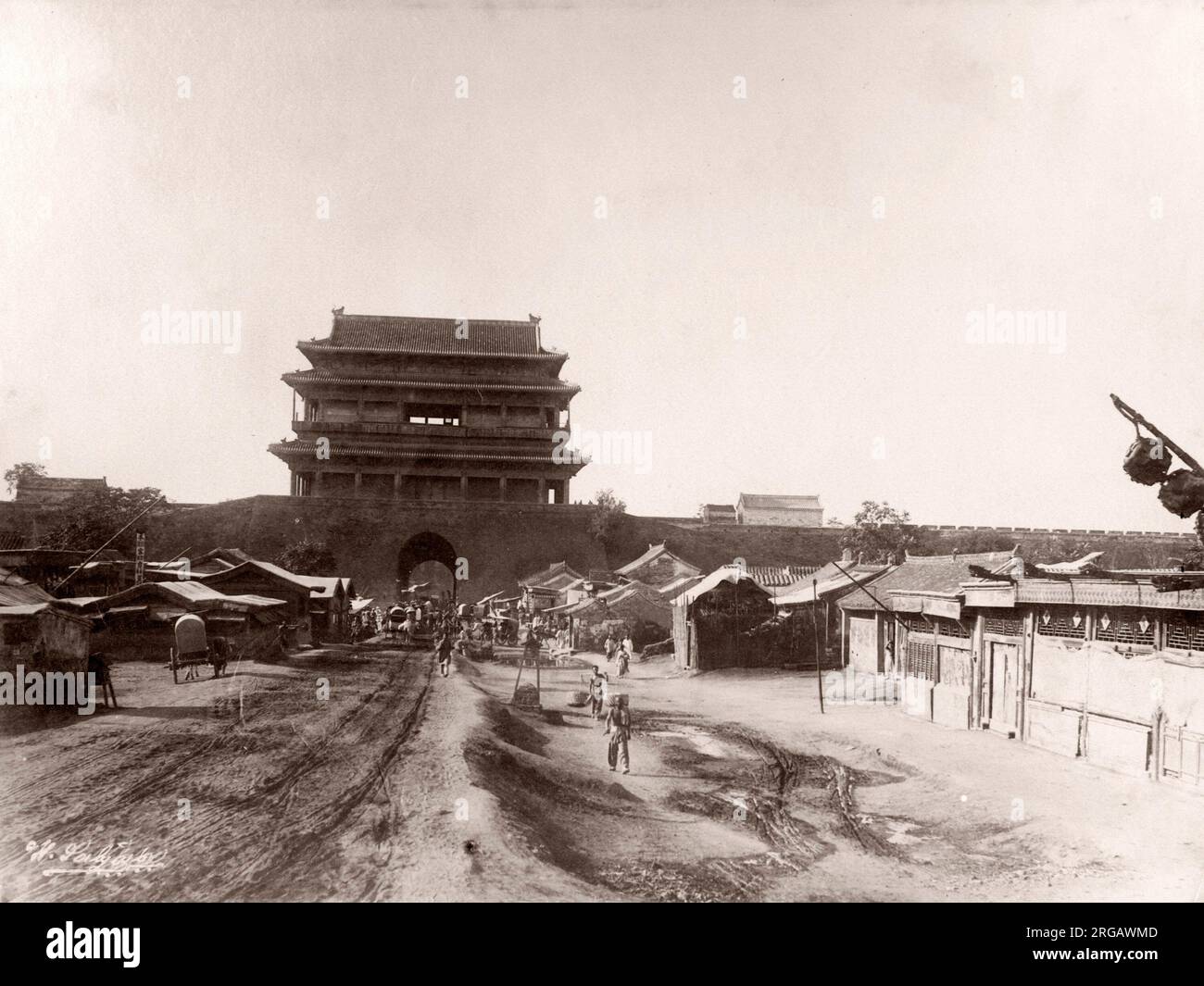 Vintage 19th century photograph China c.1880s - gate into the walled ...