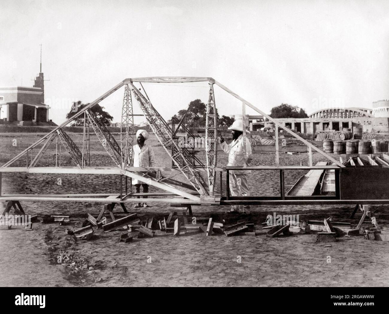 Engineering model of a cantilever bridge, India, c.1880's Stock Photo ...