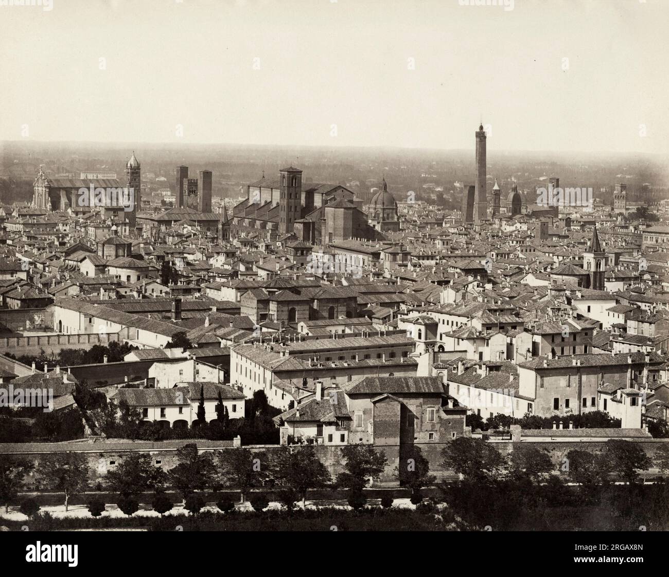 19th century vintage photograph - panoramic view of the architecture ...