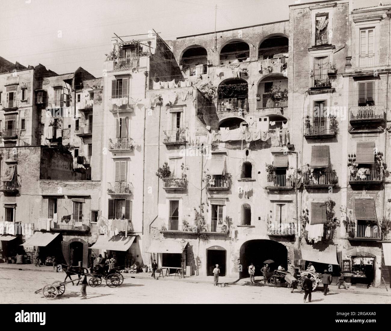 Vintage 19th century photograph: traditional city buildings wish ...