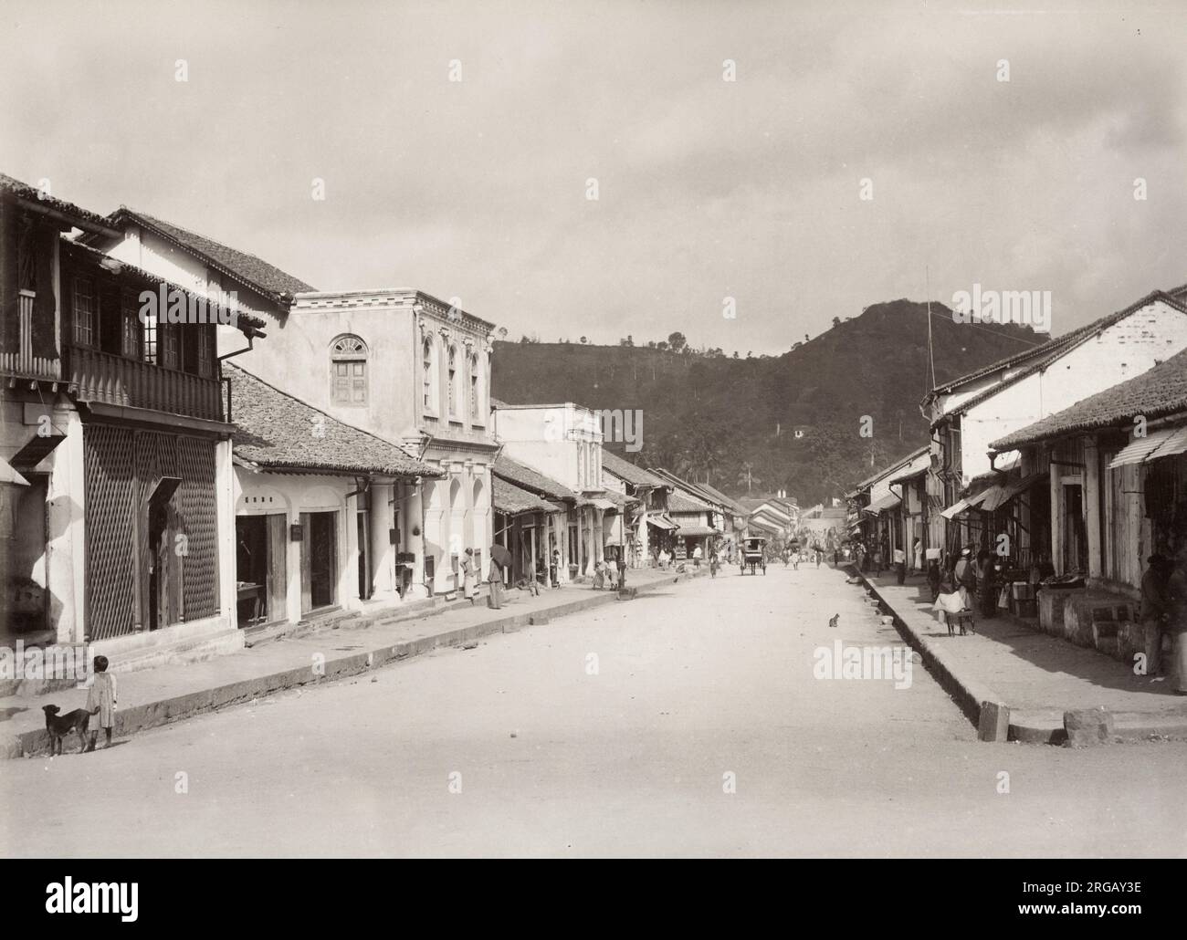 Vintage 19th century photograph: Street scene in Colombo, Ceylon, Sri ...