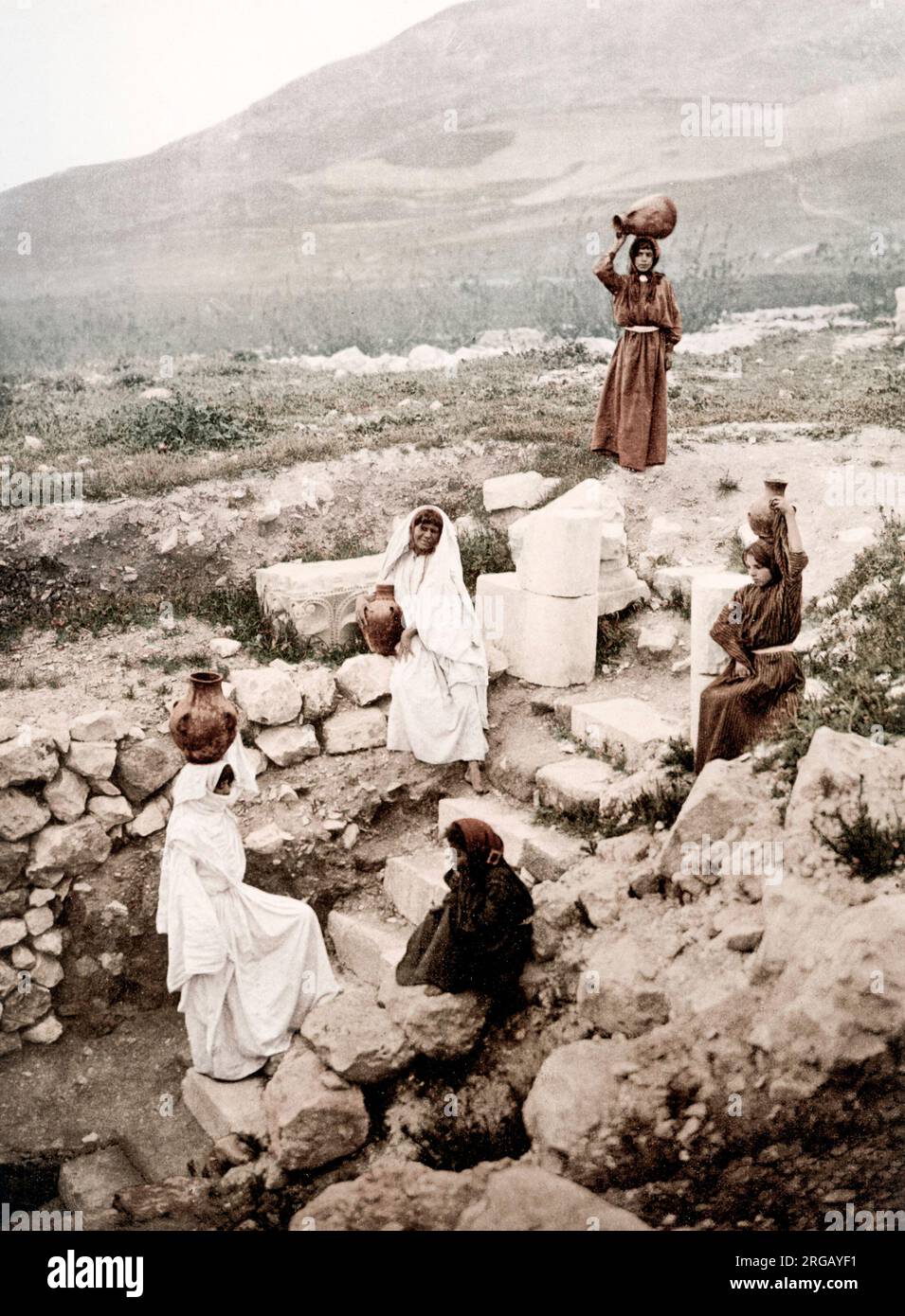 c.1890s Holy Land Israel Palestine photochrome - the well of the Good ...