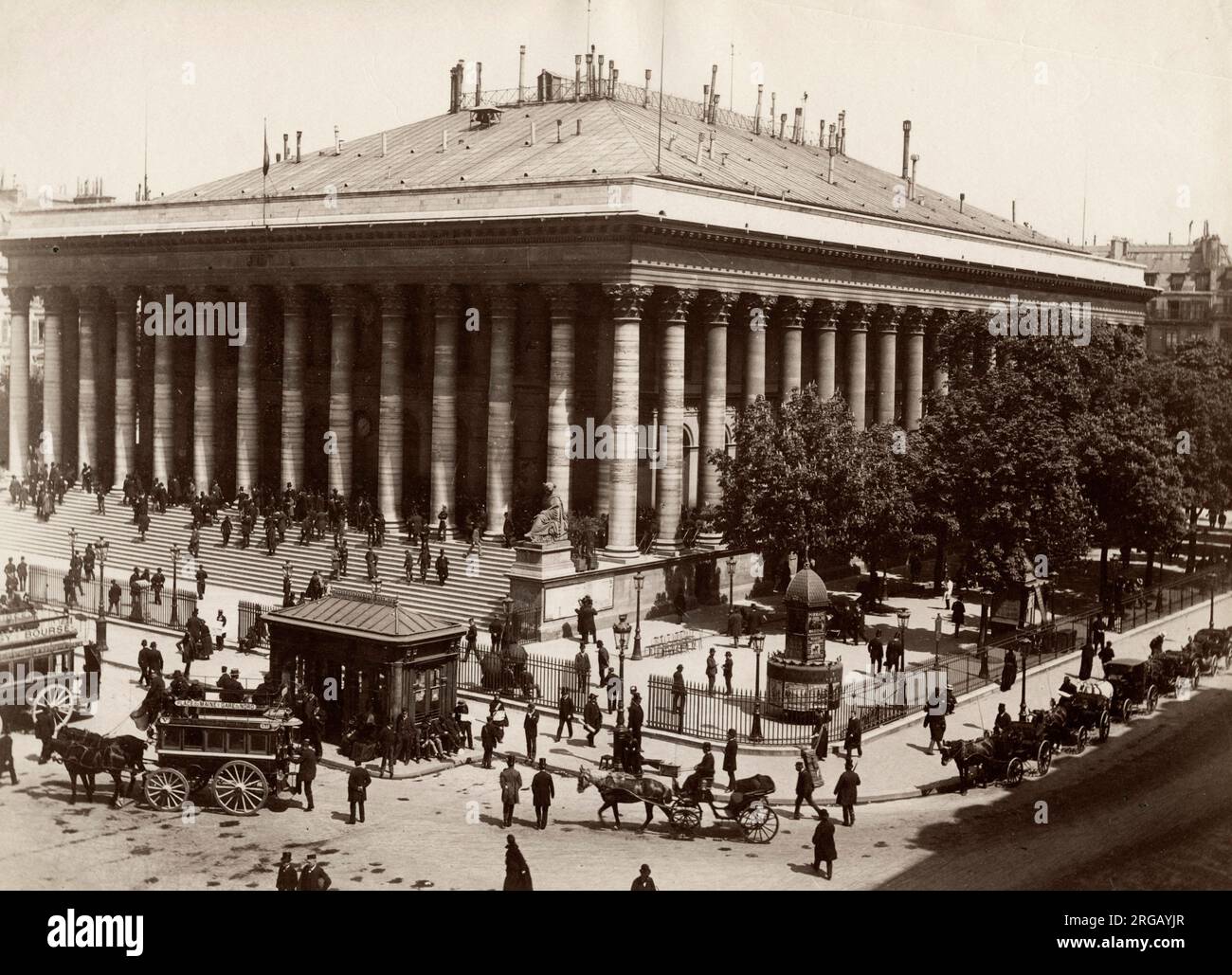Vintage 19th century photograph - Bourse, Stock Exchange, Paris, France ...