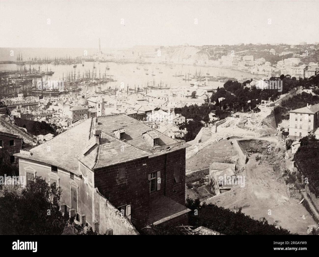 Genoa harbour ancient photo hi-res stock photography and images - Alamy