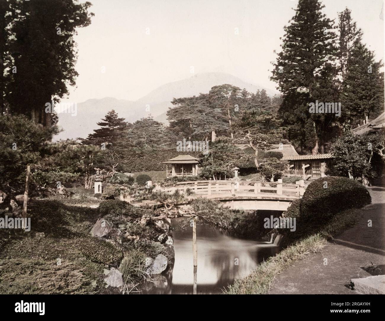 Vintage 19th century photograph - Meiji era Japan: view of an ...
