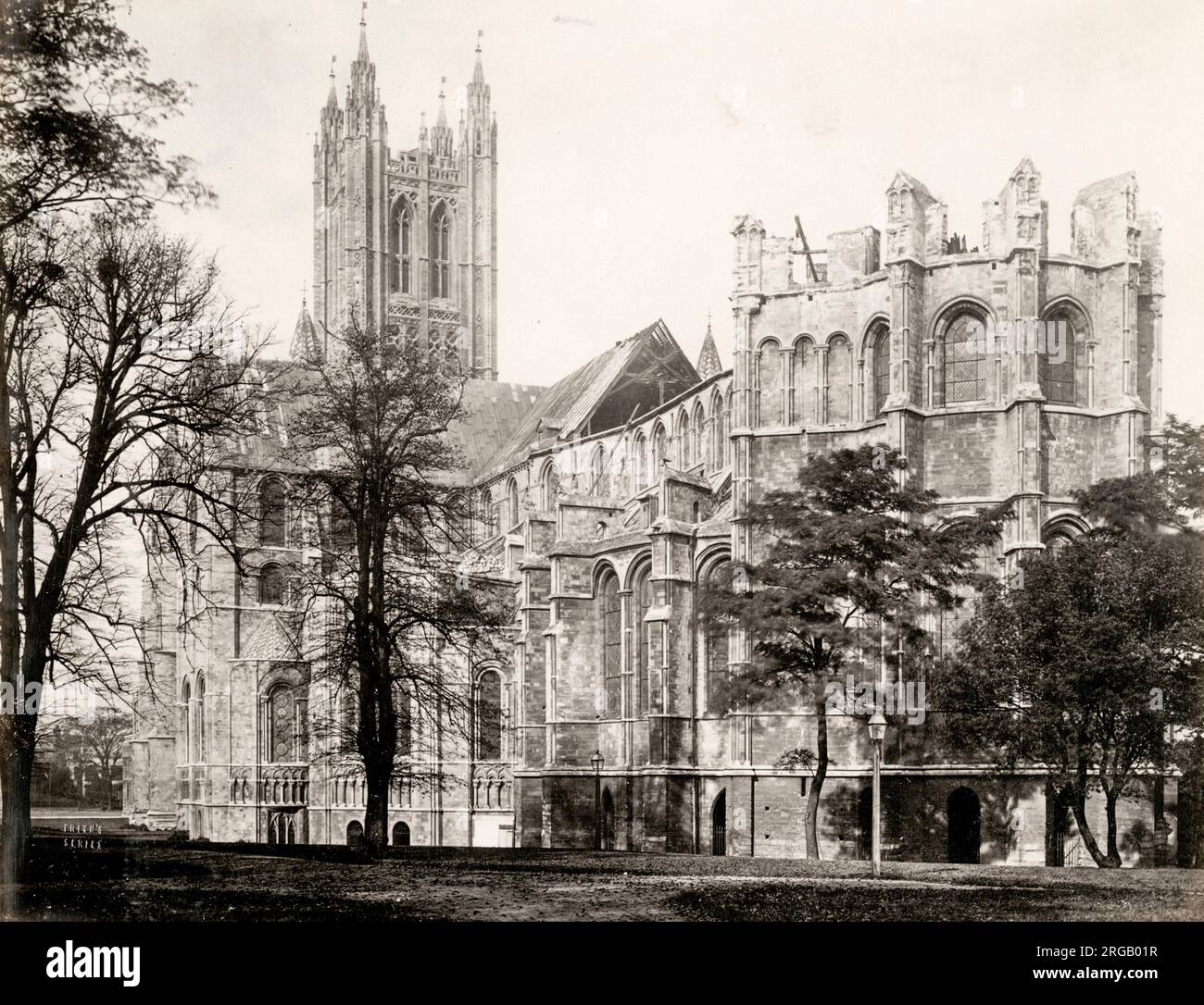 19th century vintage photograph, England religion, church: Canterbury ...