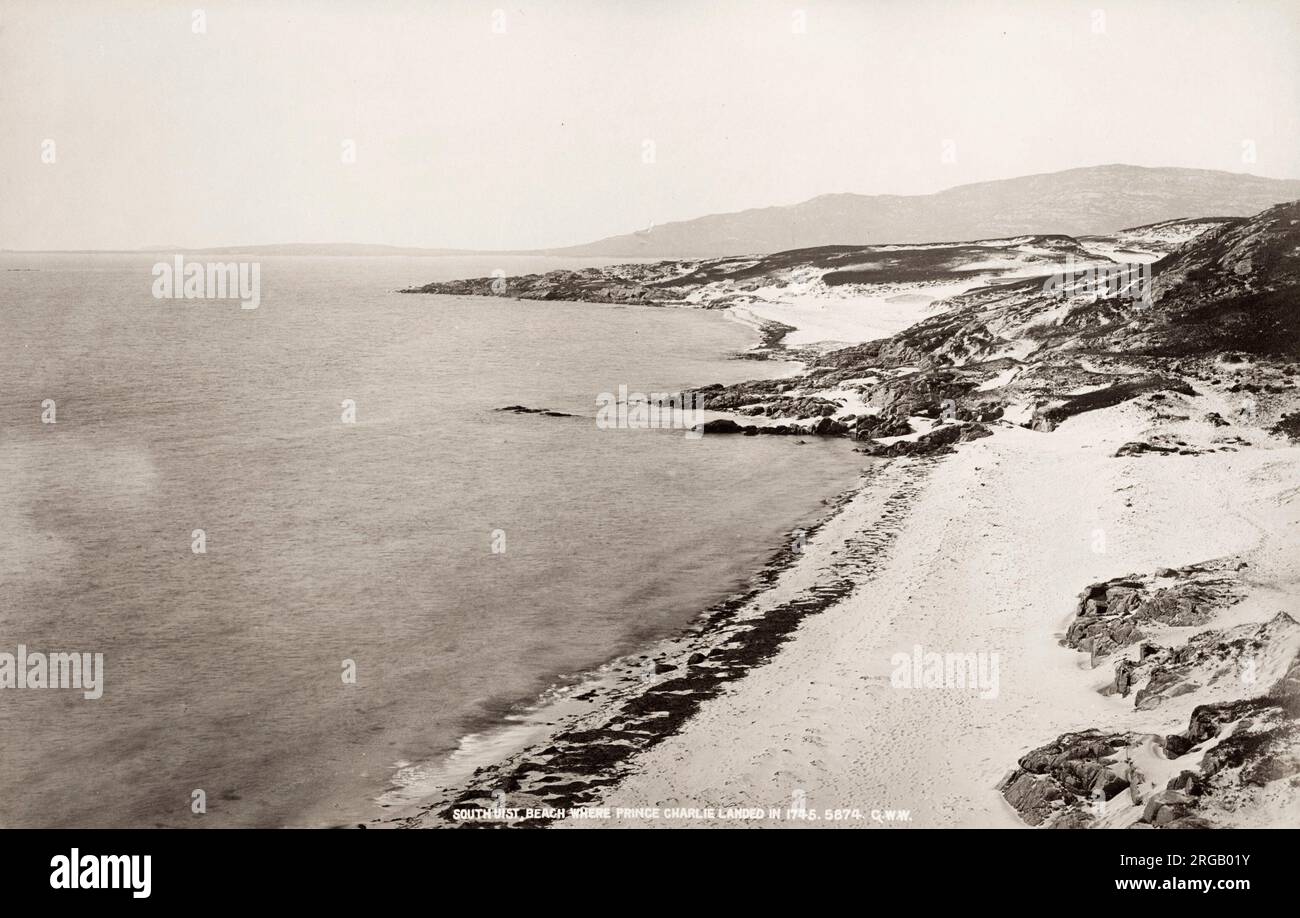 19th century vintage photograph: Benbecula. the beach where Prince ...