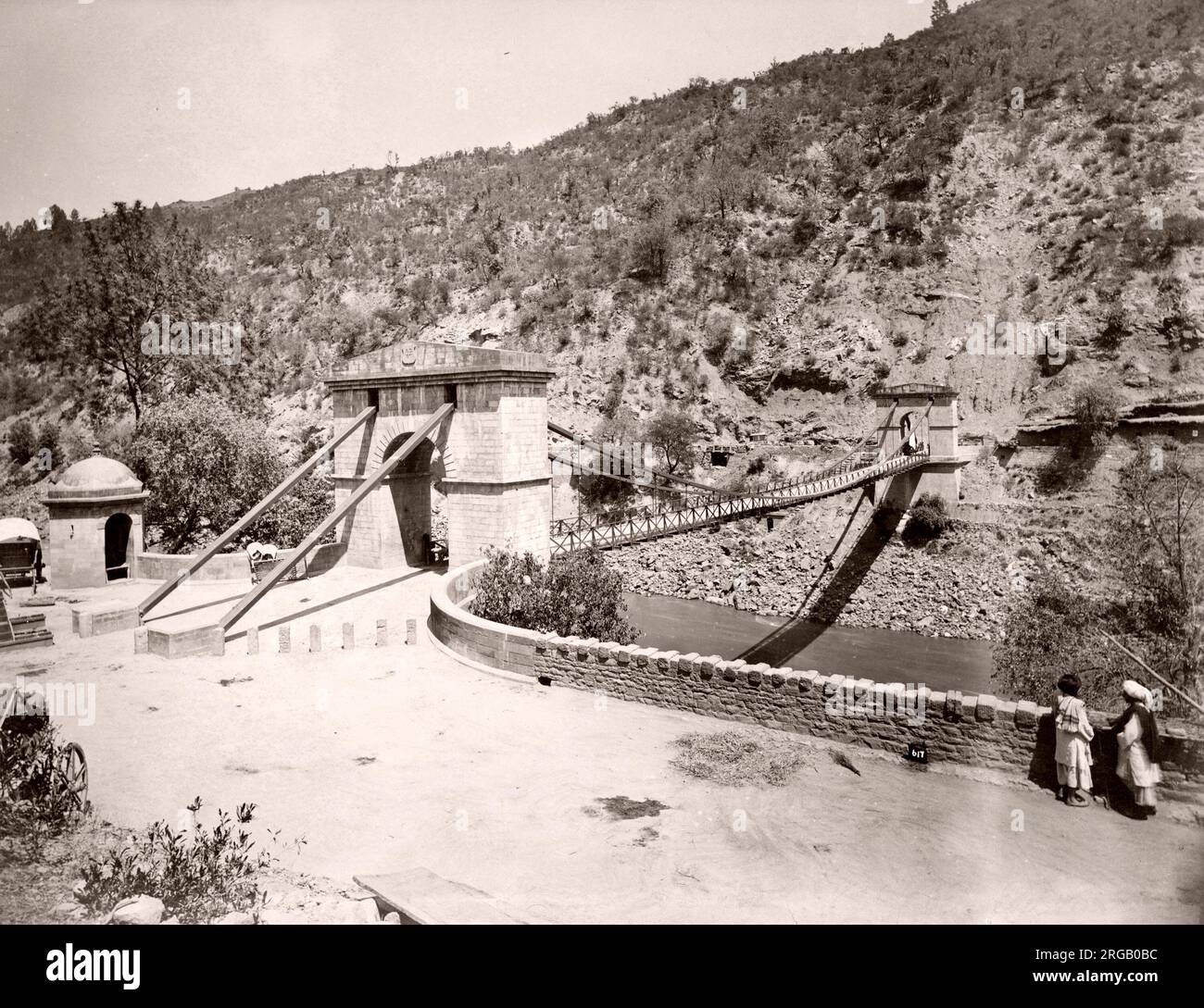 Late 19th century vintage photograph: Kohala Bridge, route to Kashmir ...