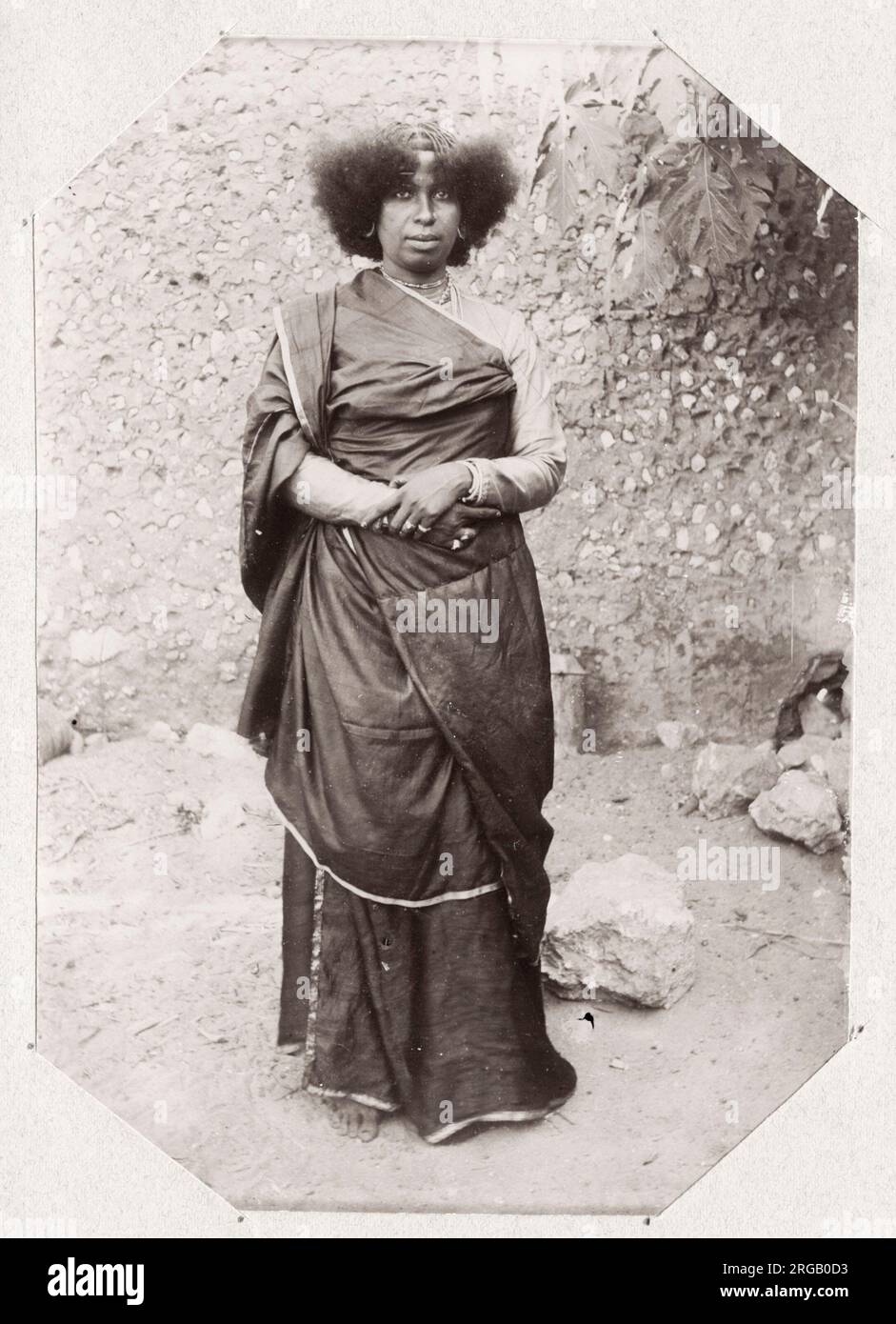 Vintage 19th century photograph: captioned 'femme metisse' mixed race ...