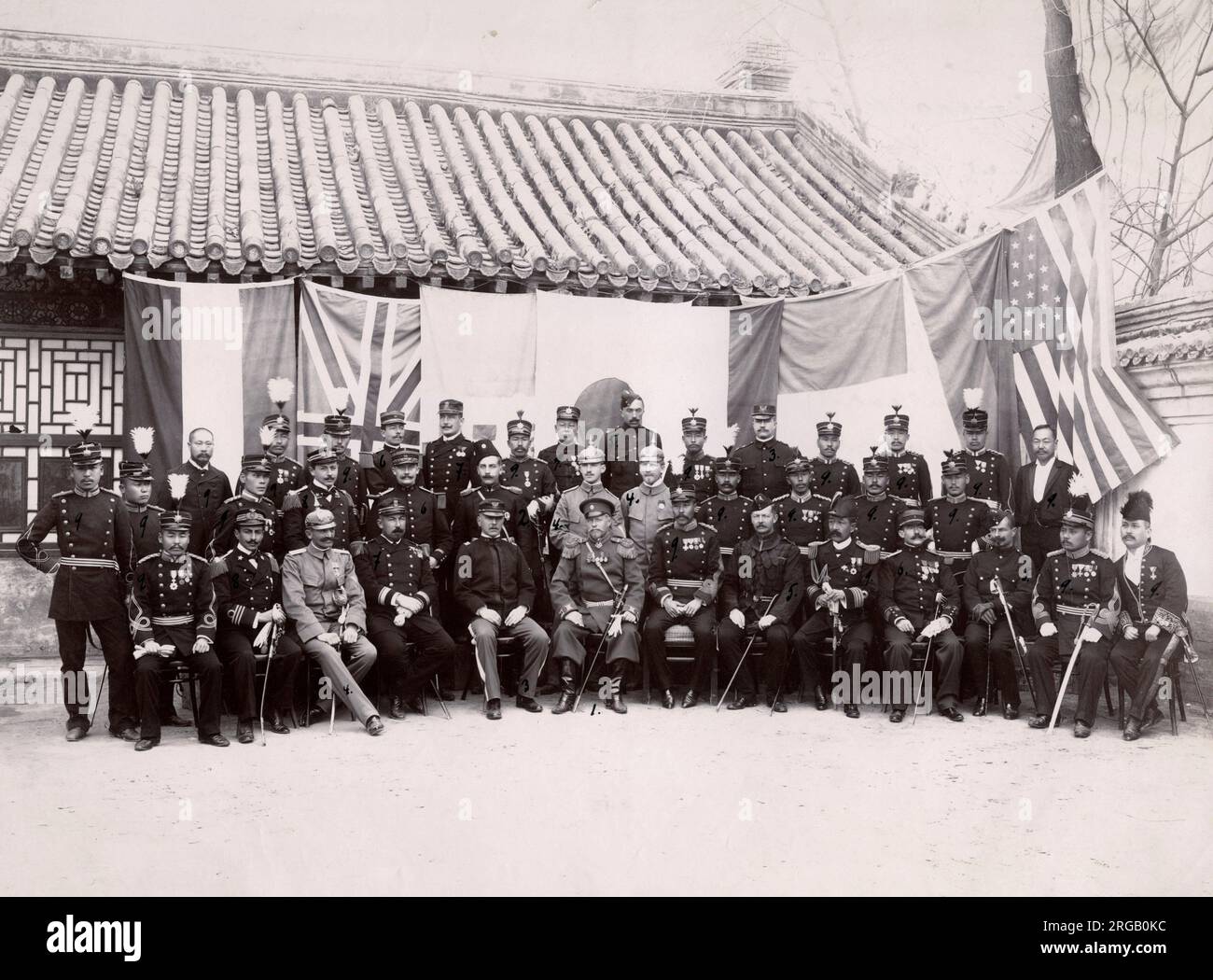 Vintage c.1900 photograph: Senior officers, foreign powers, Peking ...