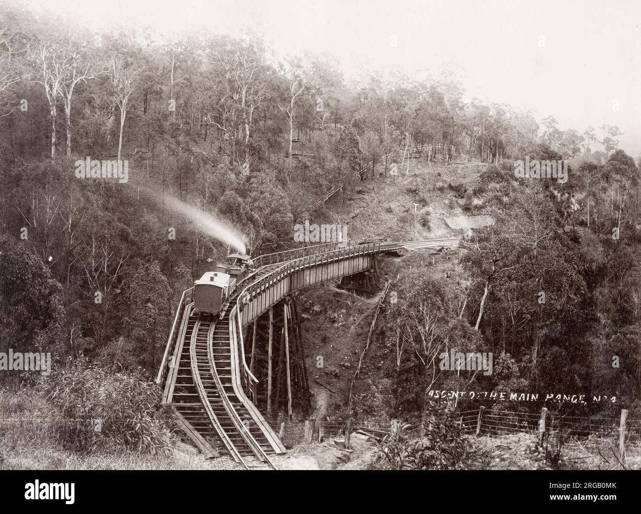 Vintage 19th century photograph: Train, Main Range South and West ...