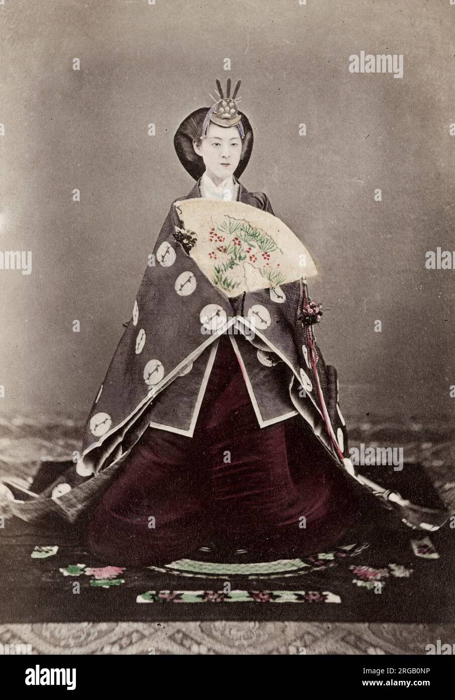Vintage 19th century photograph: Empress Shoken, wife of the Meiji ...