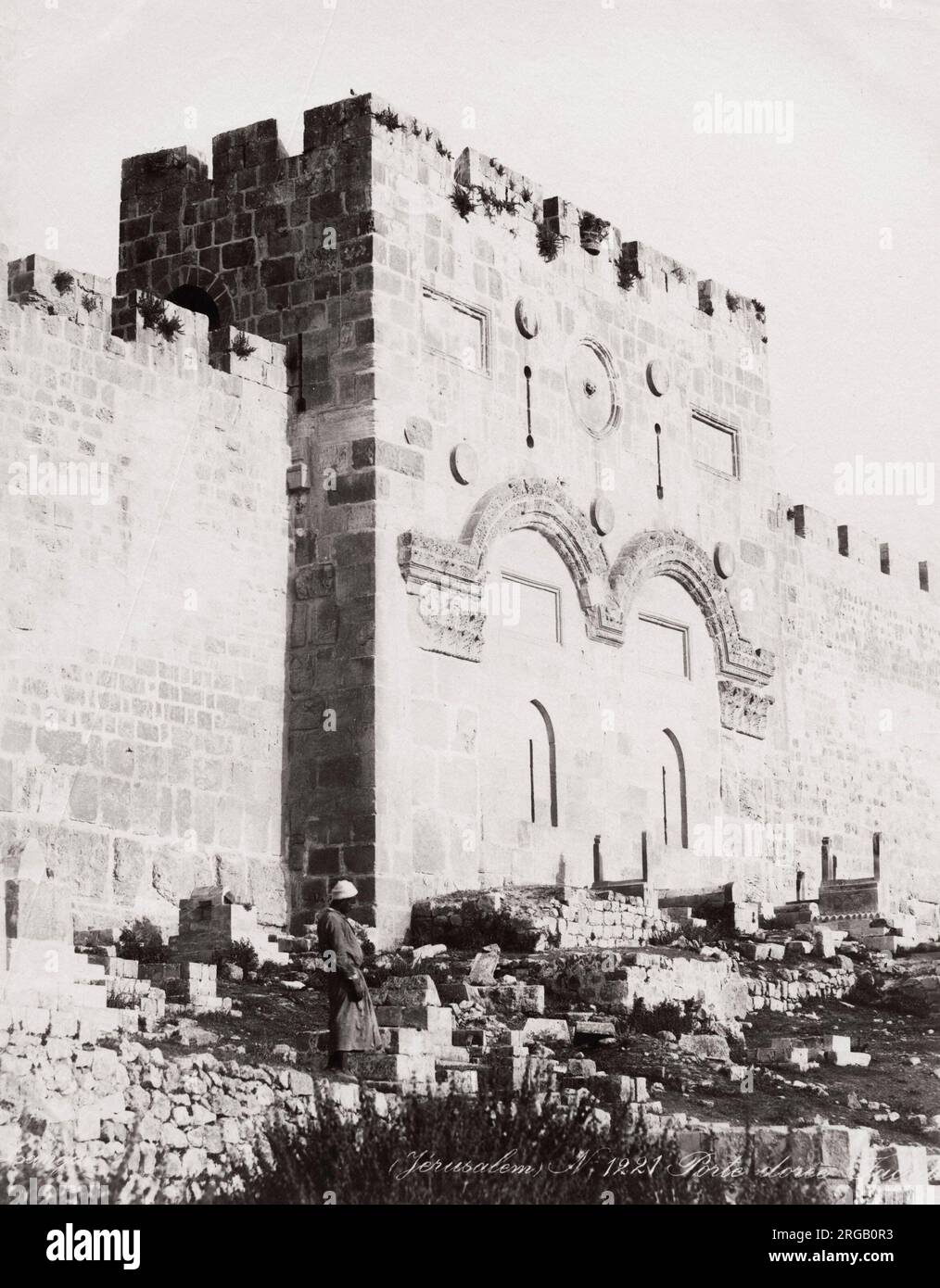 Late 19th century photograph: The Golden Gate, Temple Mount, Jerusalem ...