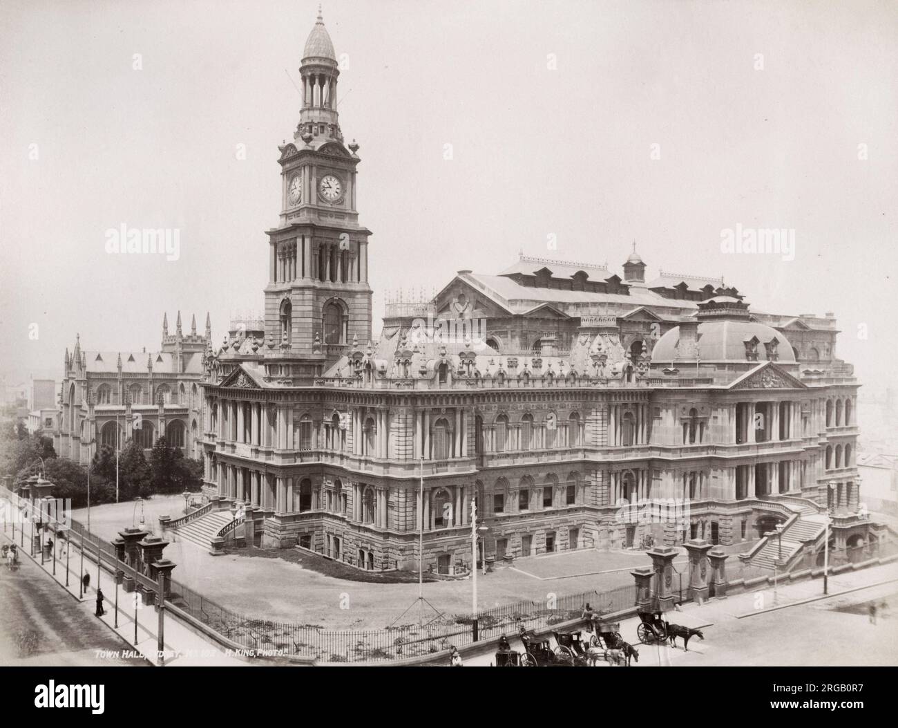 Vintage 19th century photograph: Town Hall, Sydney, New South Wales ...