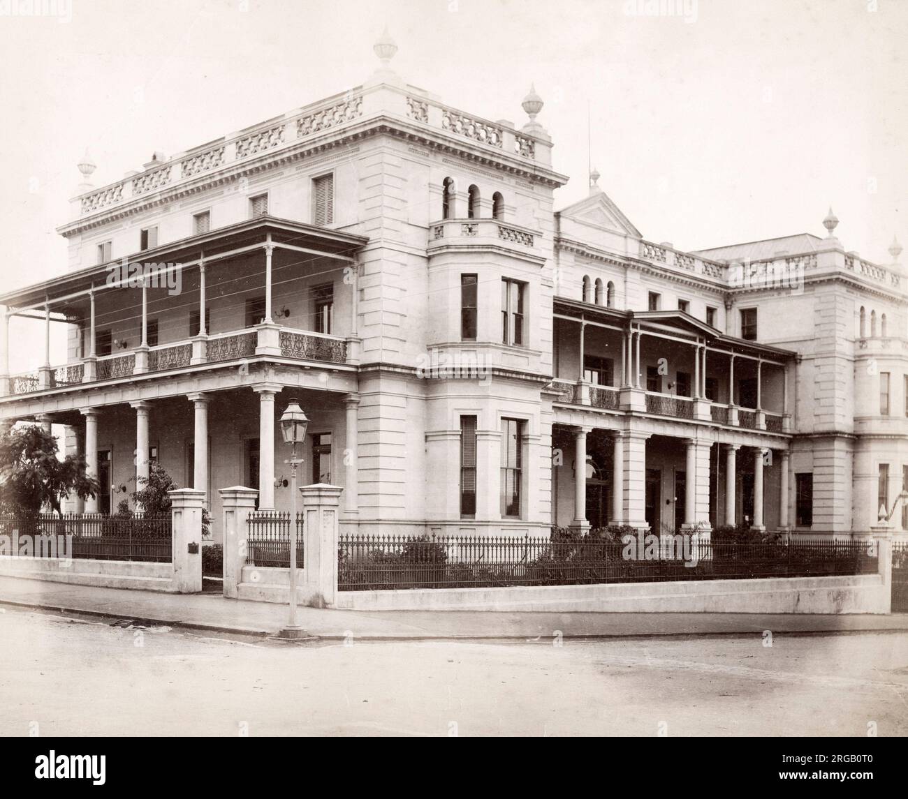 Vintage 19th century photograph: Queensland Club, Brisbane, Australia ...