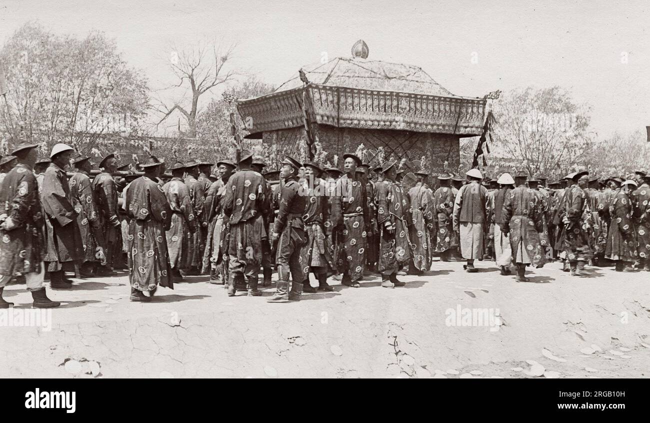 Early 20th century photograph: Group of Chinese men, funeral procession ...