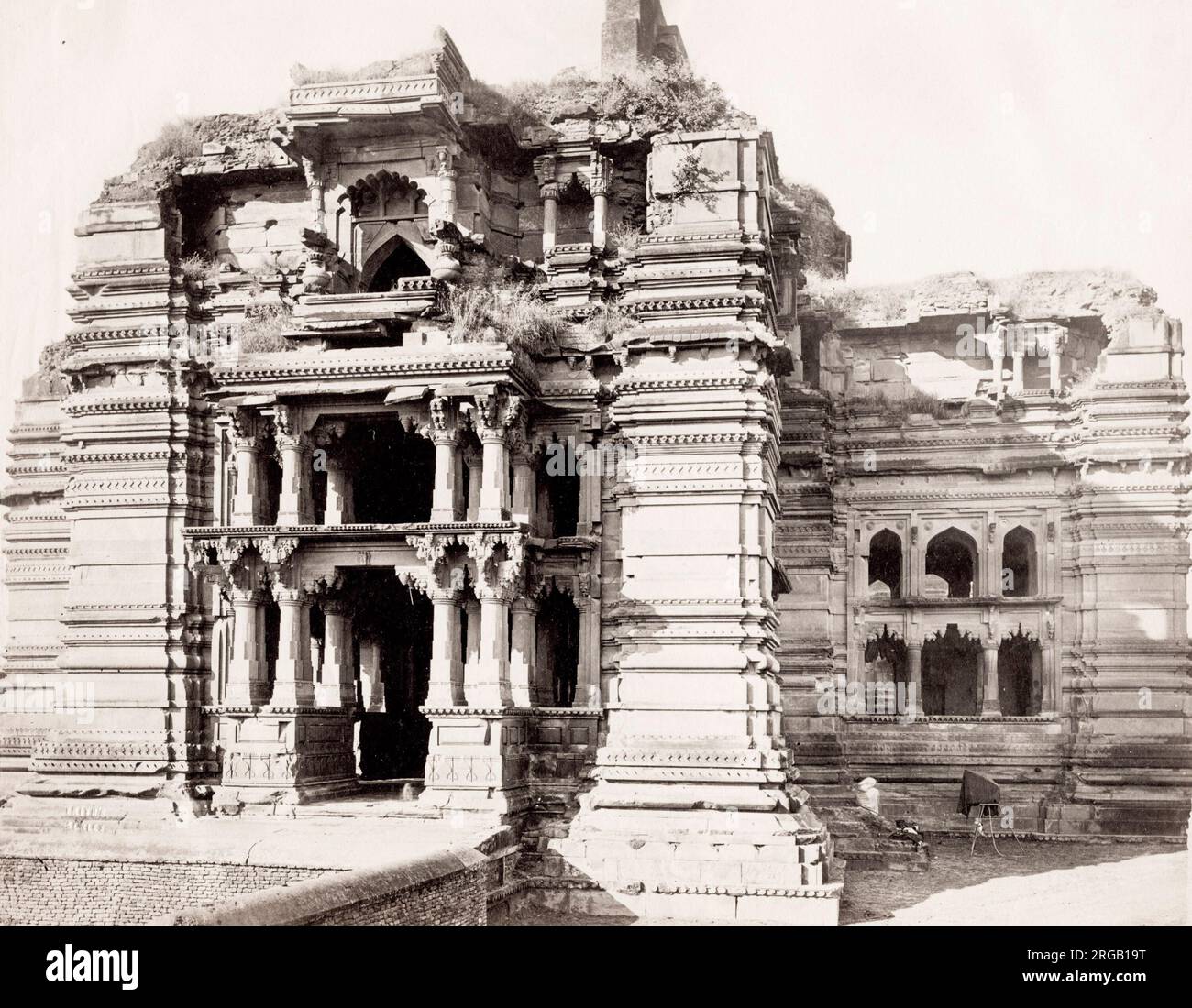 Vintage 19th century photograph: Hindu temple at Bindrabund, today ...