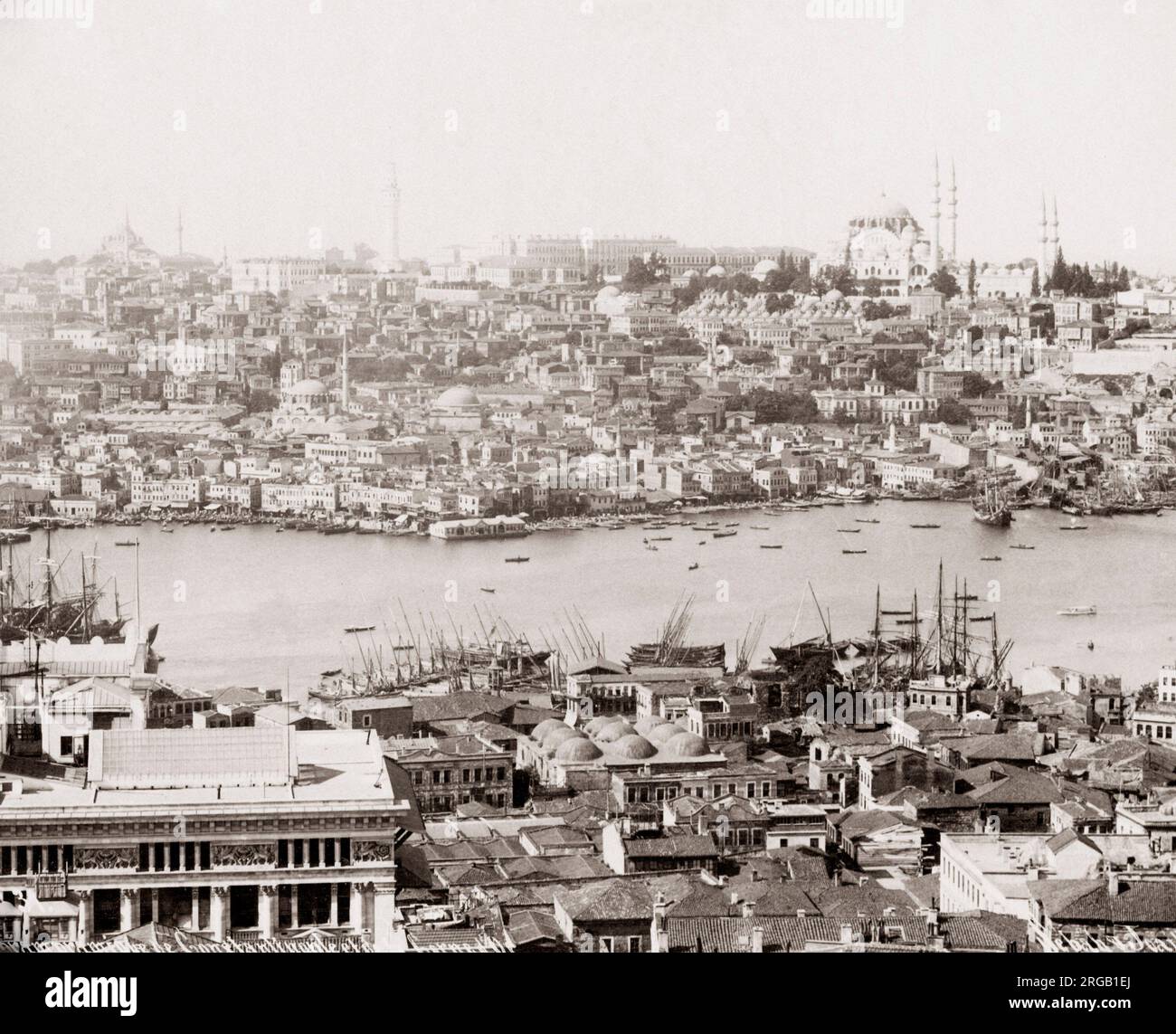 view of Constantinople (Istanbul), across the Bosphorus, Turkey, c.1890 ...