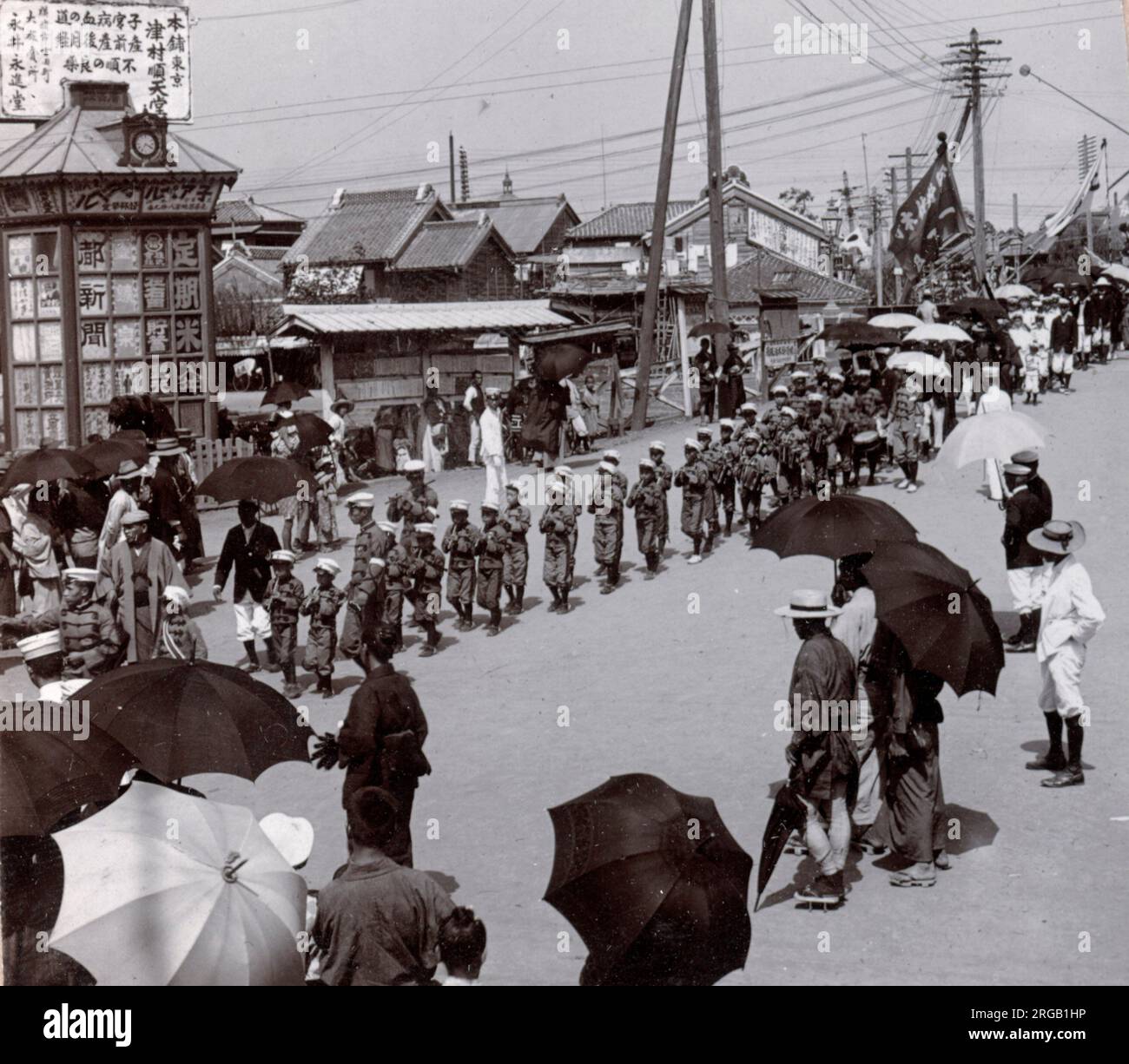 Celebration for Japanese victory, Russo-Japanese War c.1904 Vintage ...