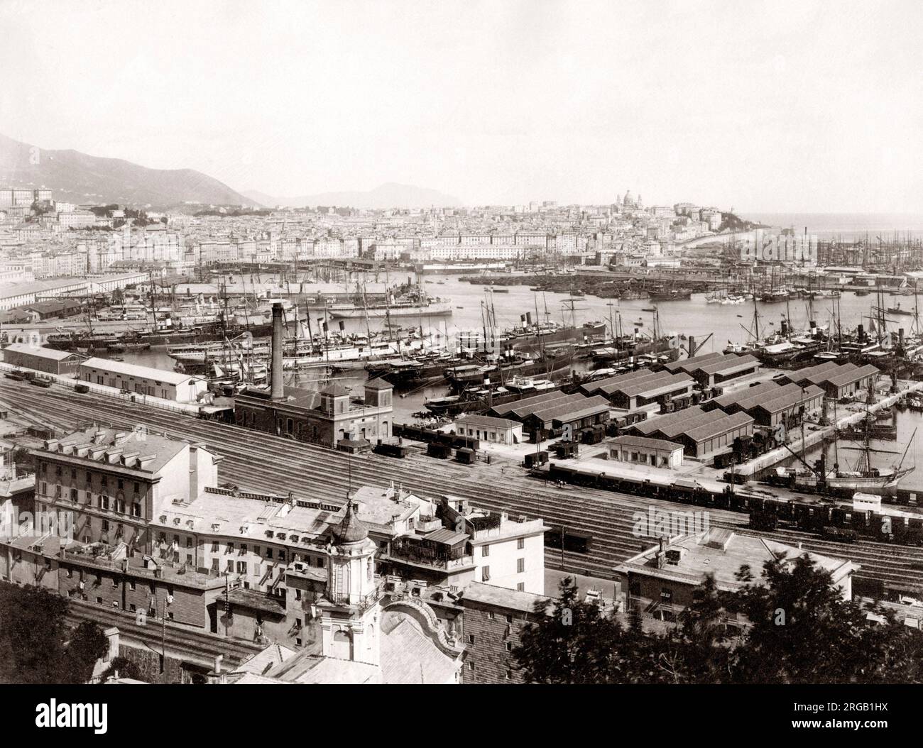 Genoa harbour 19th century hi-res stock photography and images - Alamy