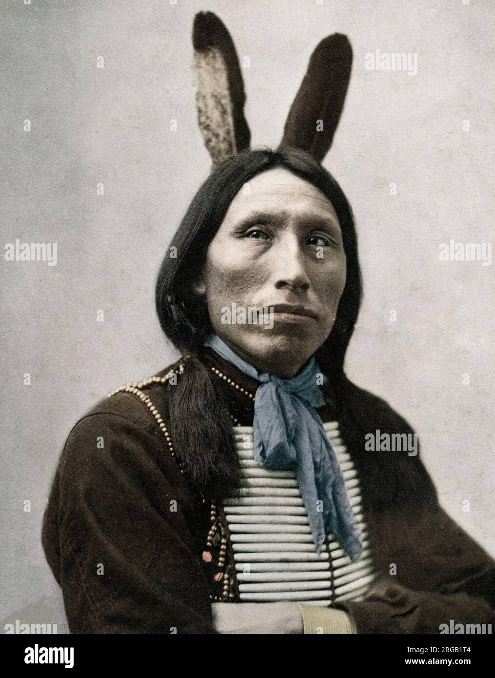 c.1890s/1900 - USA - Native American Crow man Stock Photo - Alamy