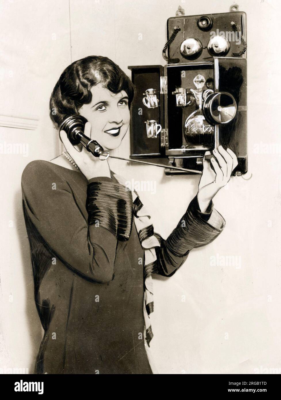 Early 20th century vintage press photograph - the prohibition telephone ...